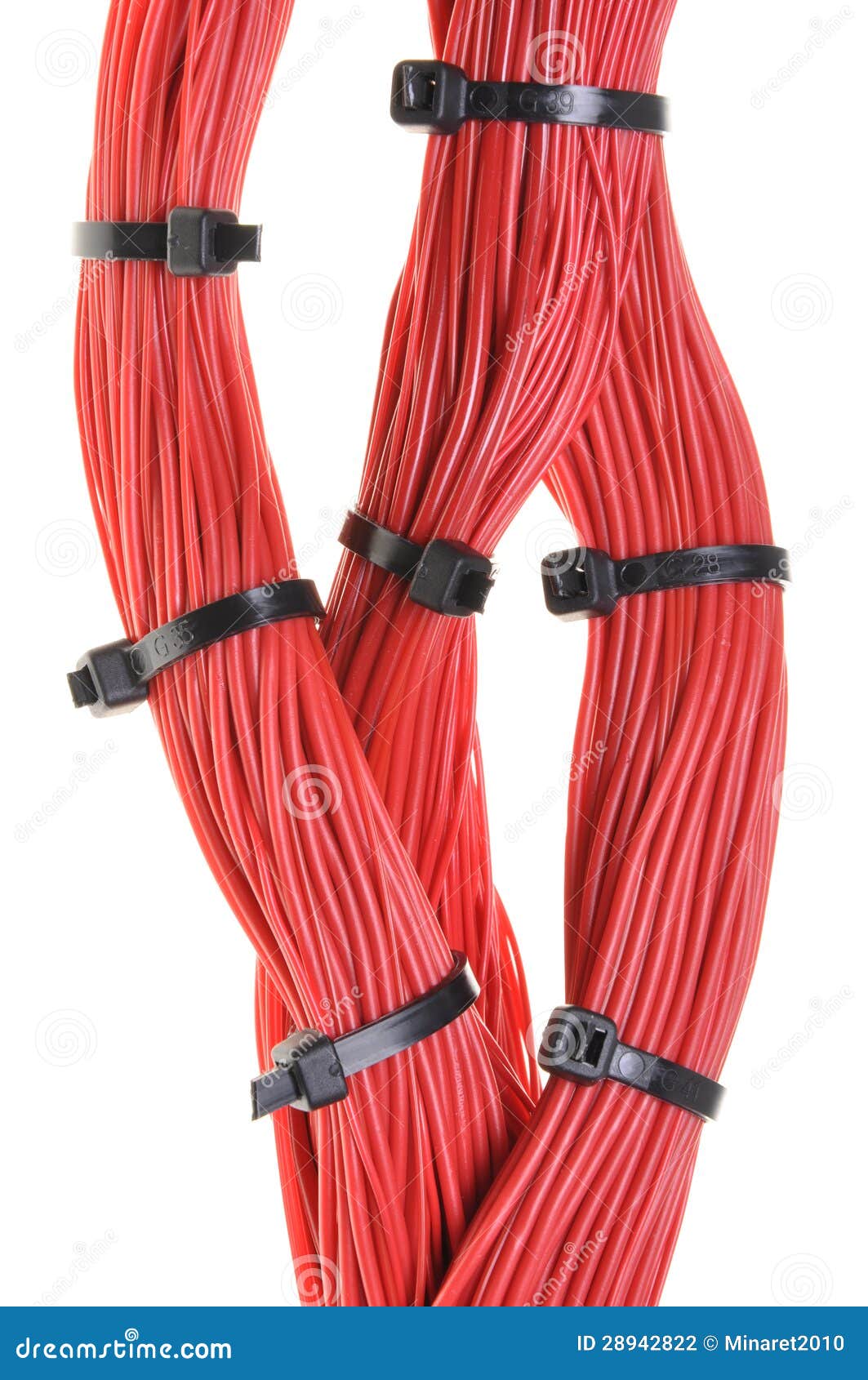 Swirl of Red Computer Network Cables Stock Photo - Image of network ...
