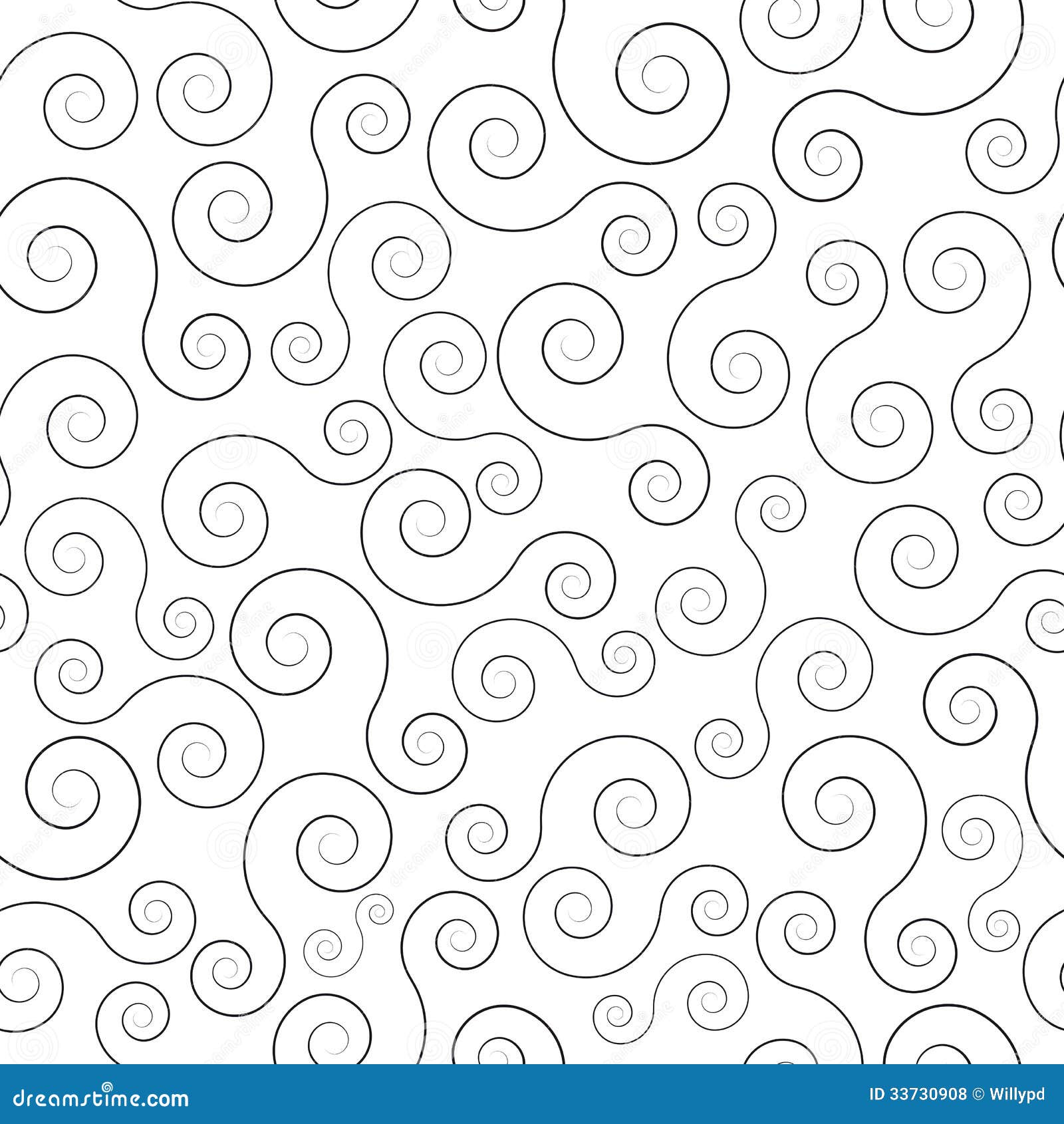 Swirl seamless pattern stock vector. Illustration of elegance - 33730908