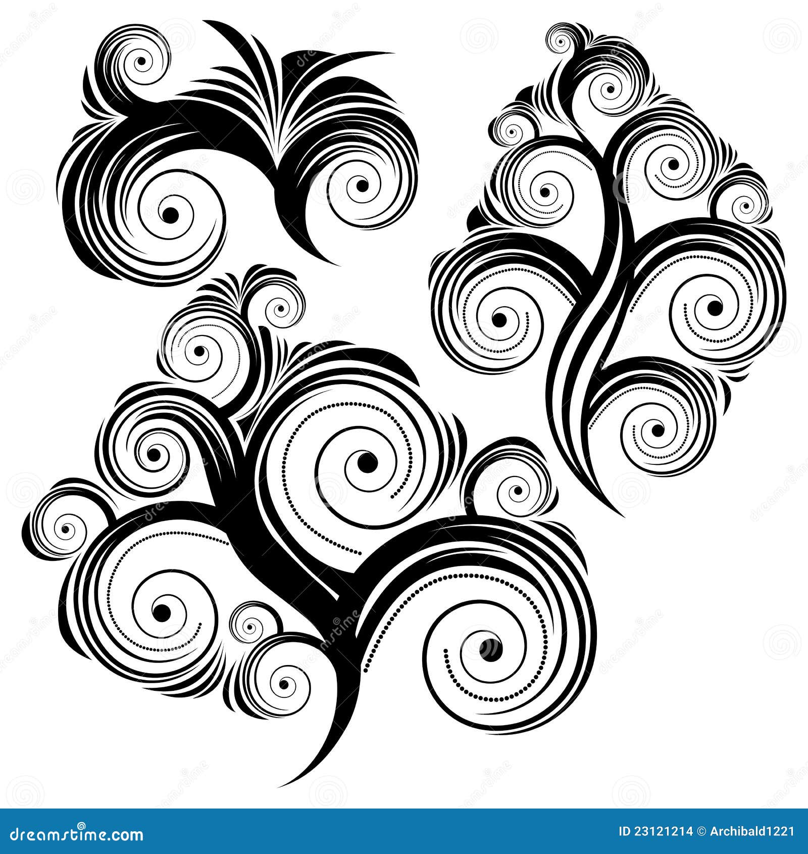 Swirl shapes stock vector. Illustration of decorative - 23121214