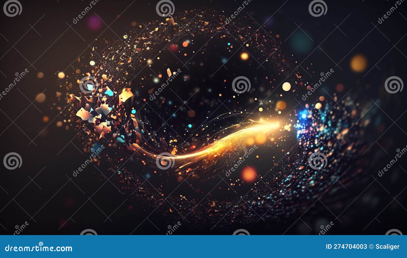 Flying Particles In Vertical Blue Light Rays Royalty-Free Stock Photo ...
