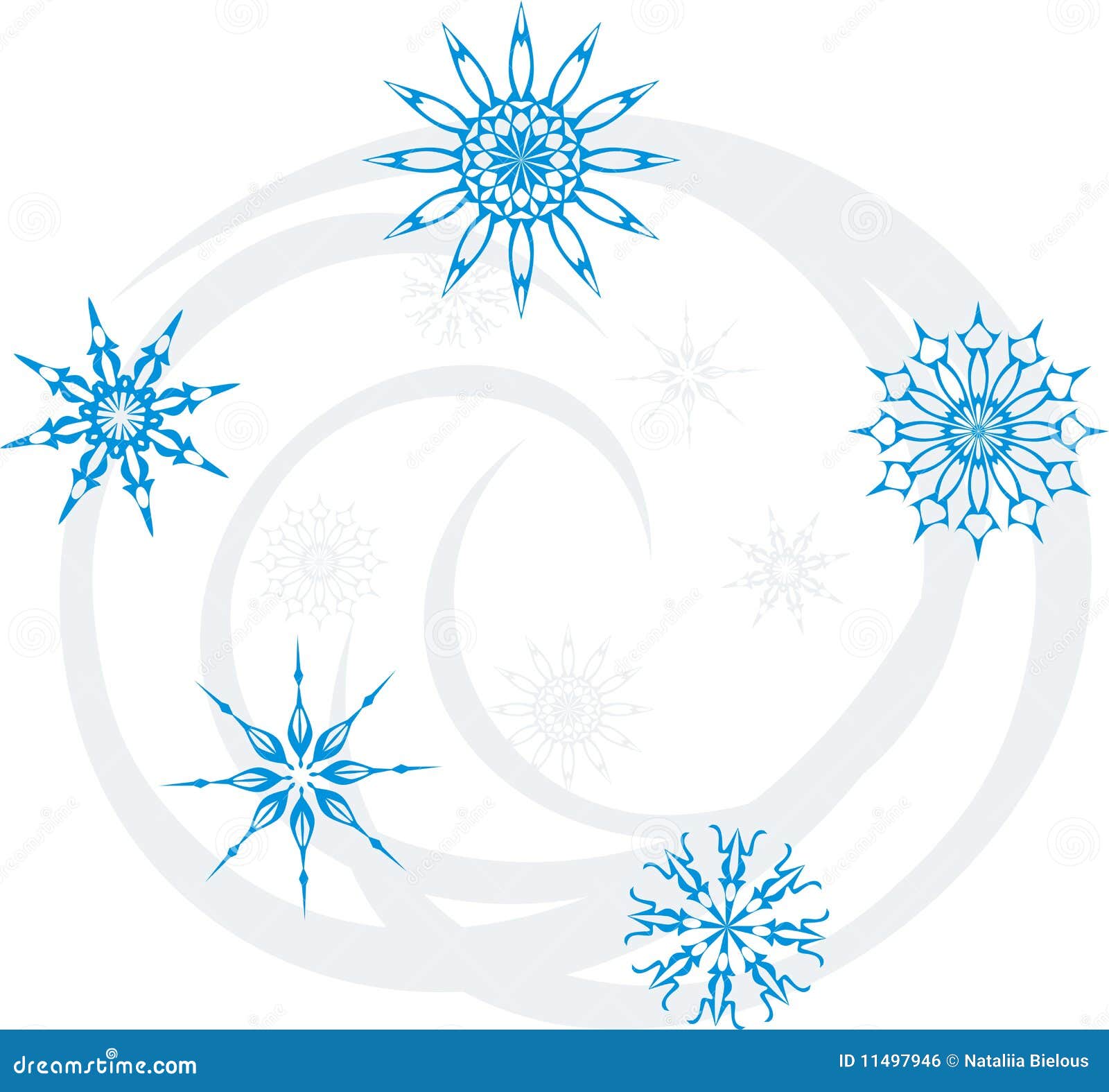 Swirl of a snowflakes stock vector. Illustration of abstract - 11497946