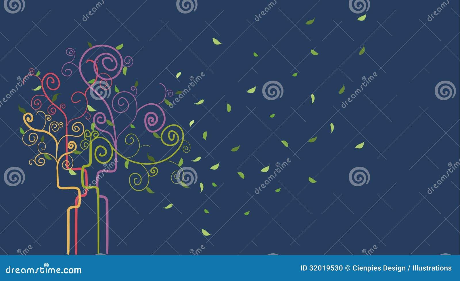 Swirl spring tree stock vector. Illustration of environment - 32019530