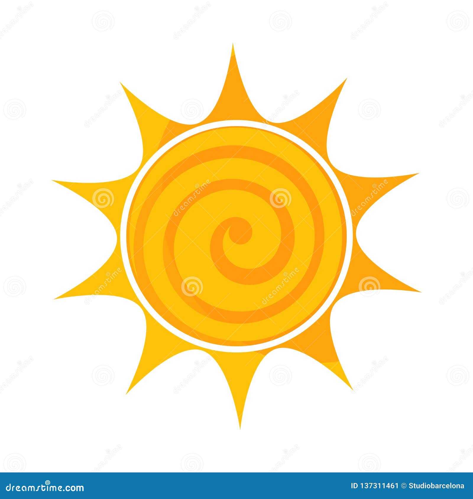 Swirl Sun Icon Illustration Stock Vector - Illustration of fire, design ...