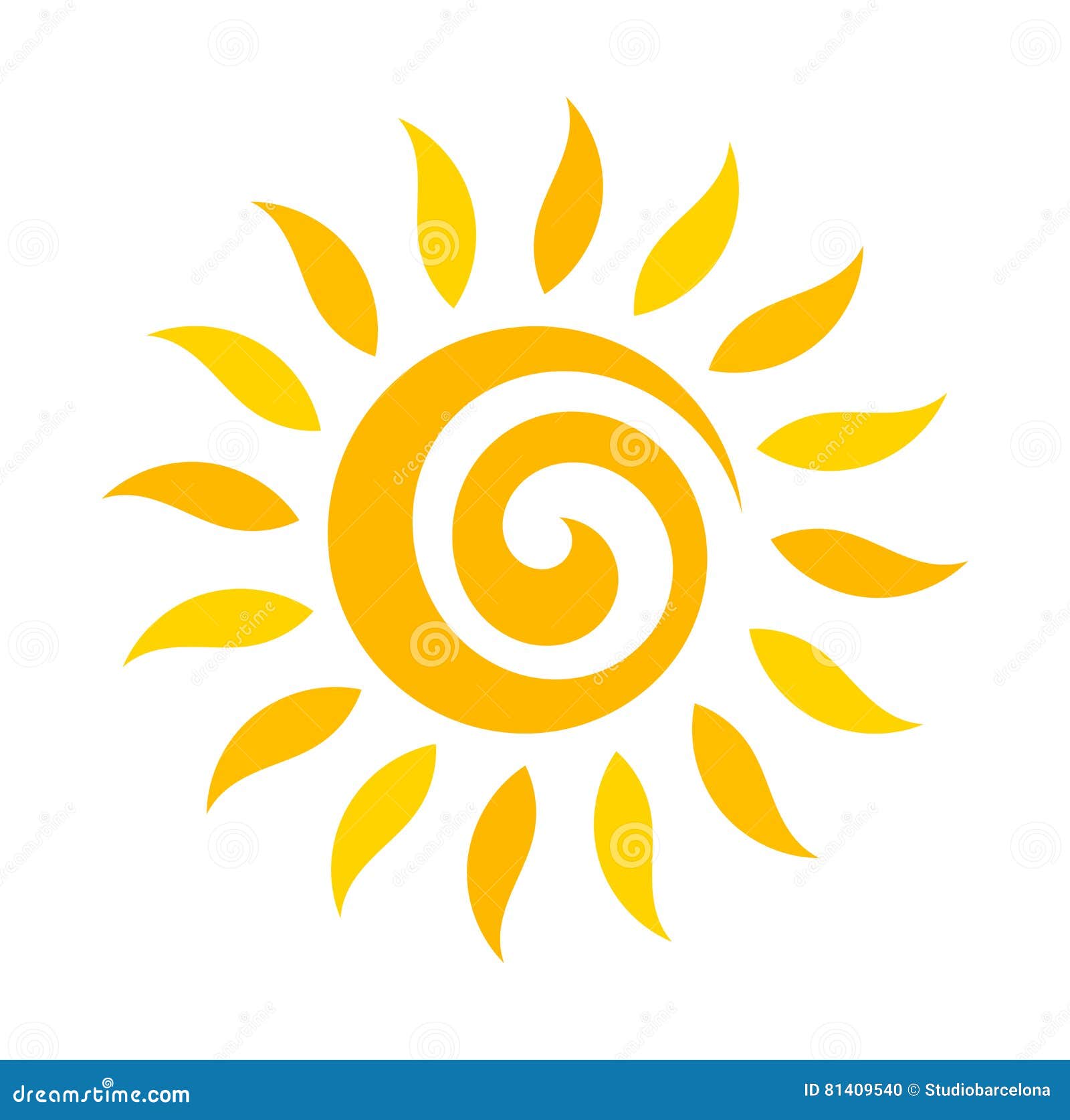 Swirl sun icon stock vector. Illustration of design, cute - 81409540