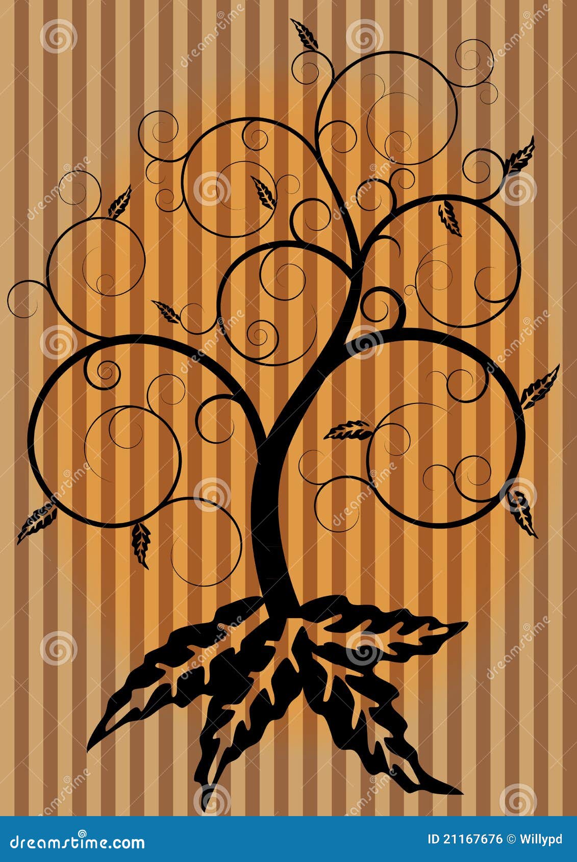 Swirl tree in autumn stock vector. Illustration of natural - 21167676