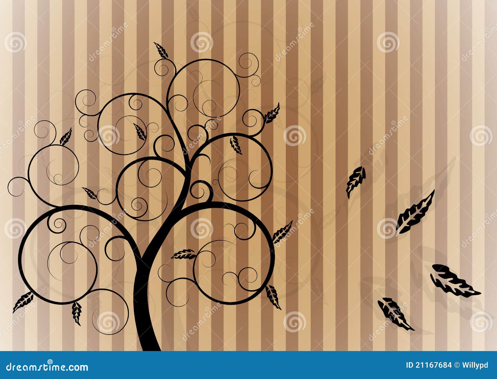 Swirl tree in autumn stock vector. Illustration of colorful - 21167684