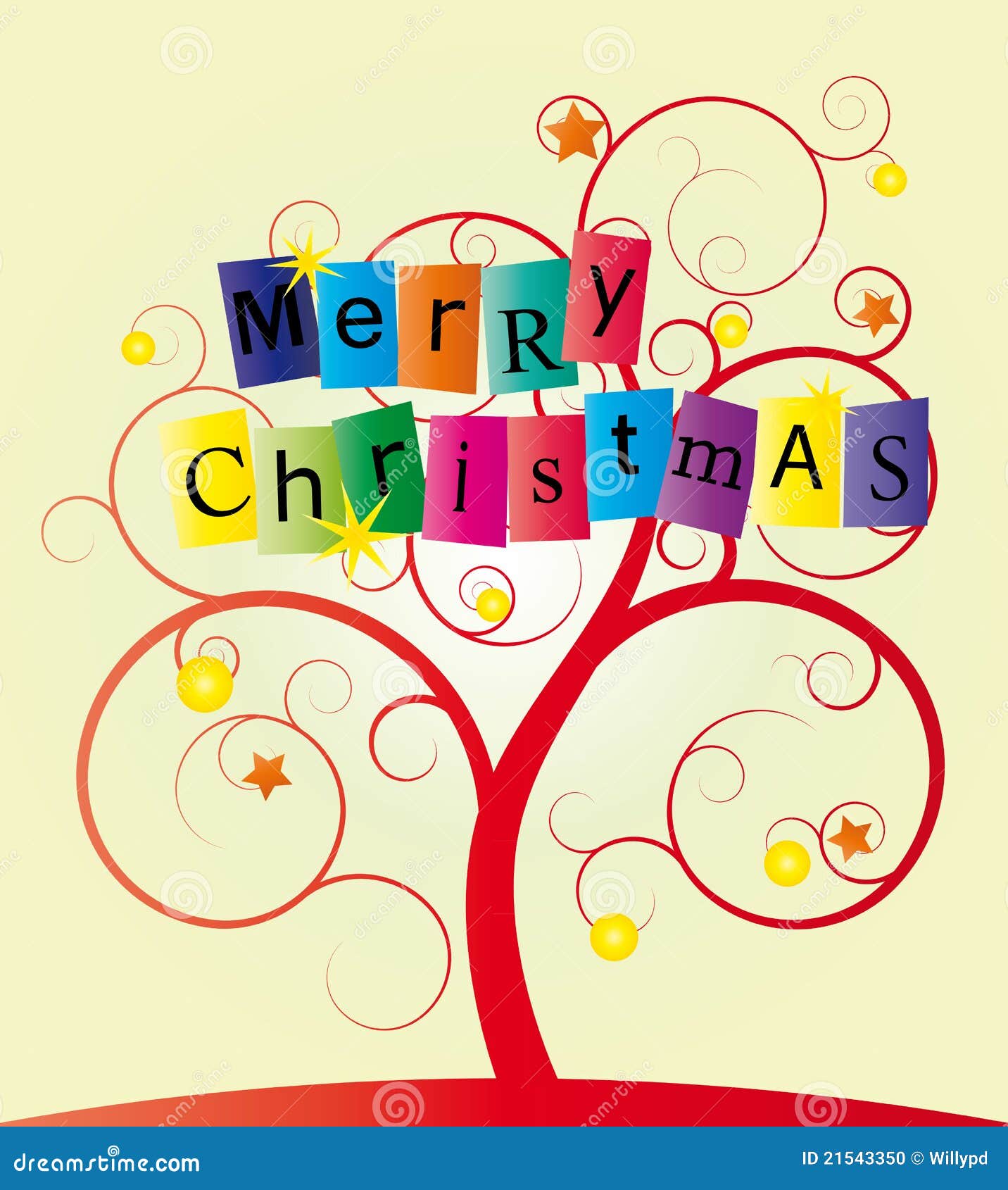 Swirl tree christmas stock vector. Illustration of vector - 21543350