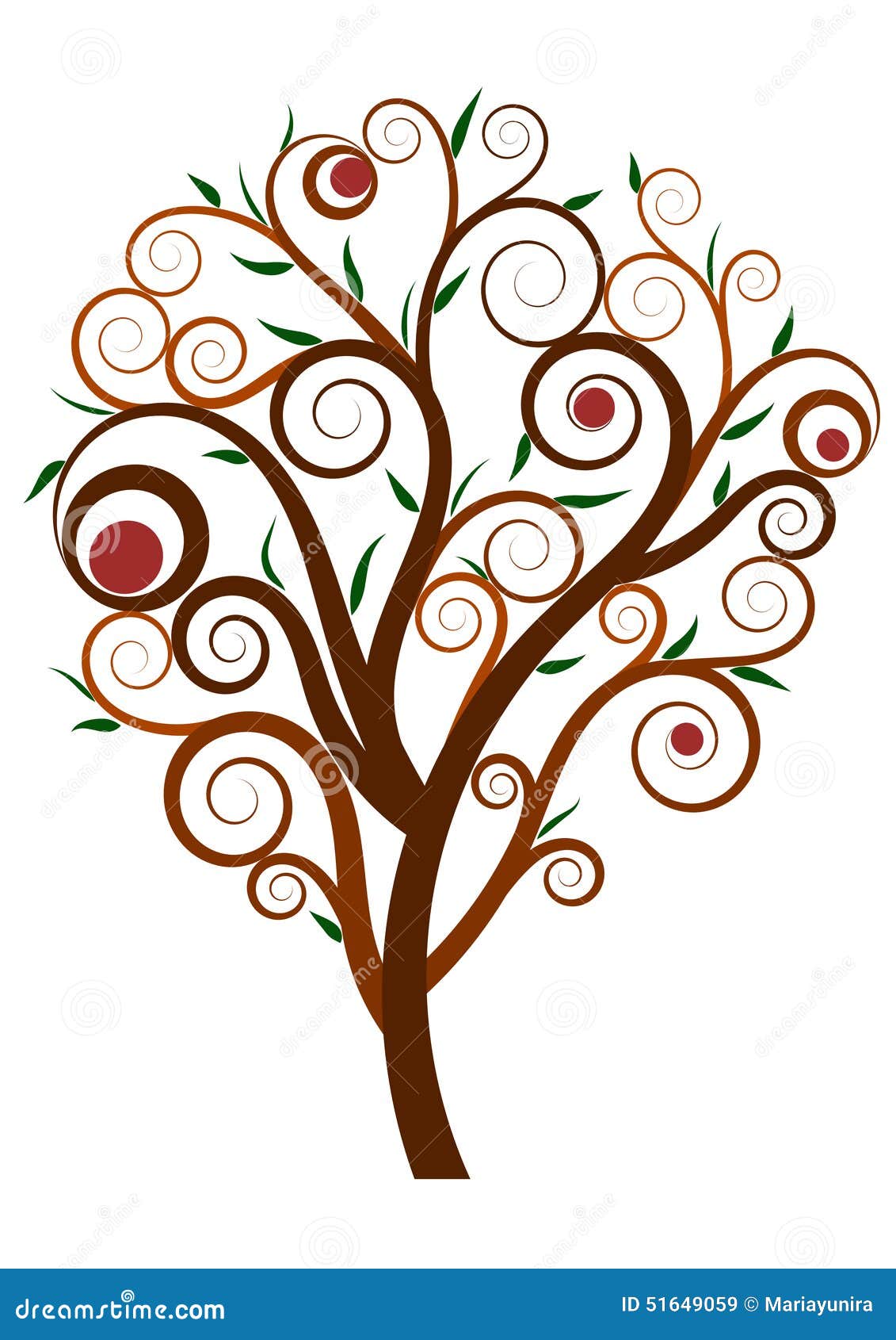 Swirl tree stock vector. Illustration of elegant, victorian - 51649059