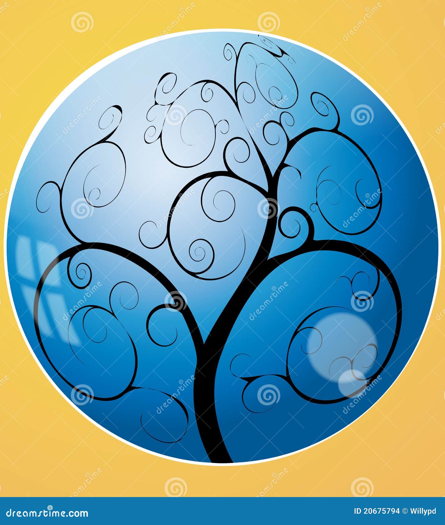 Swirl tree in the sphere stock vector. Illustration of nature - 20675794