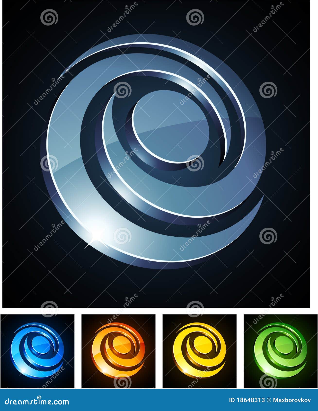 Swirl vibrant emblems. stock vector. Illustration of luminous - 18648313