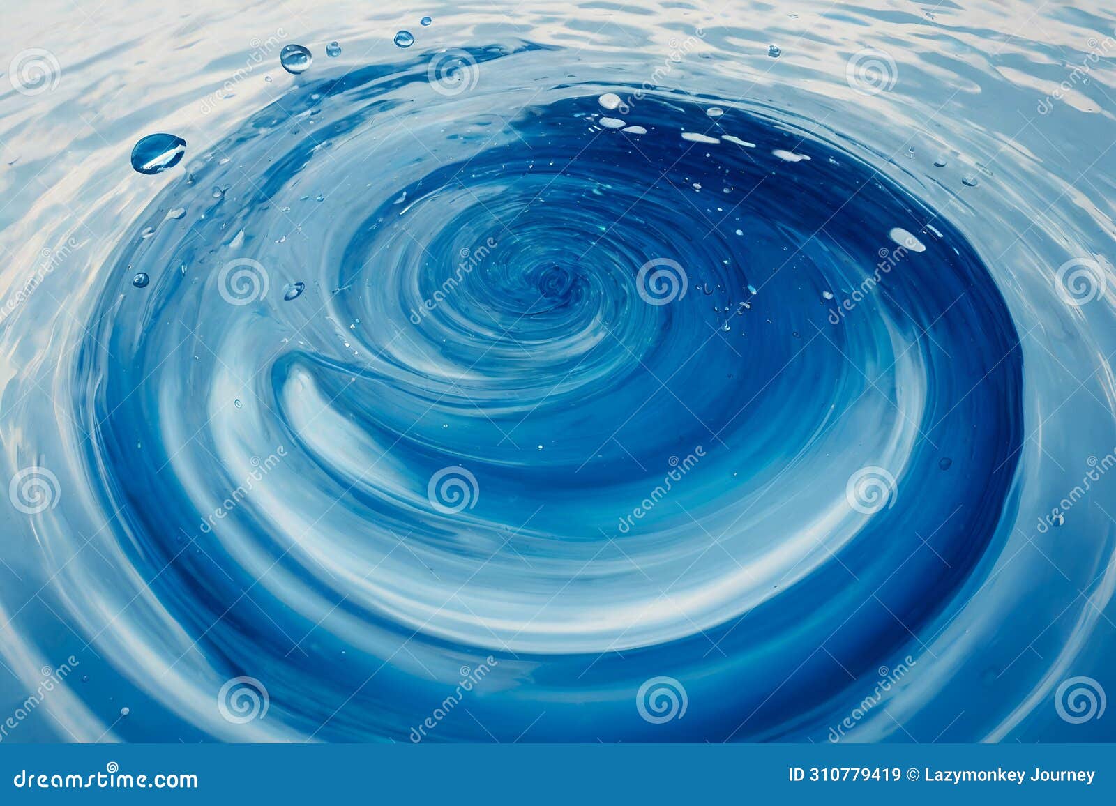 Swirl Water Splash Blue Iredescent Stock Illustration - Illustration of ...