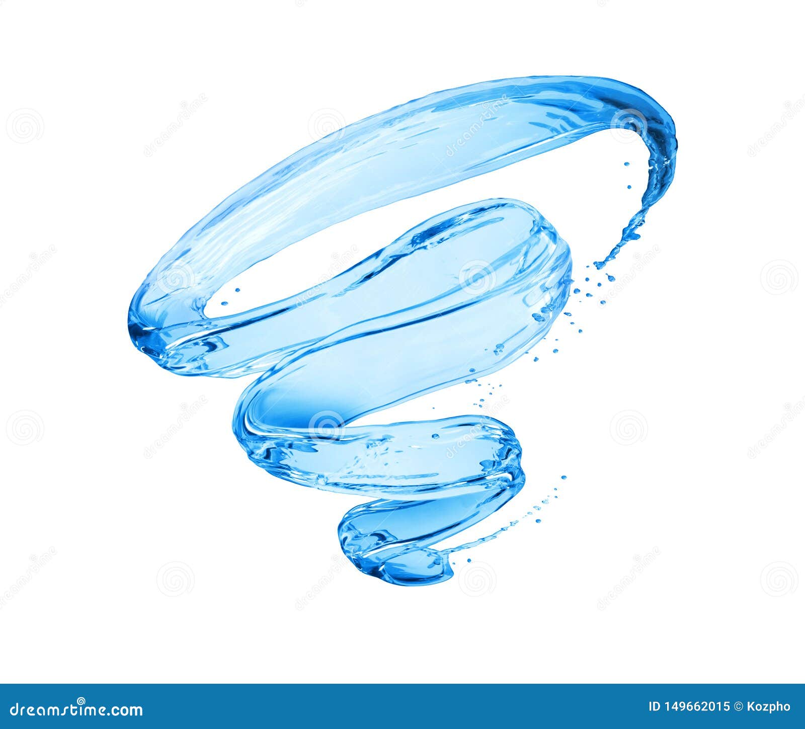 Swirl Of Water Splashes On A White Background Stock Image - Image of ...