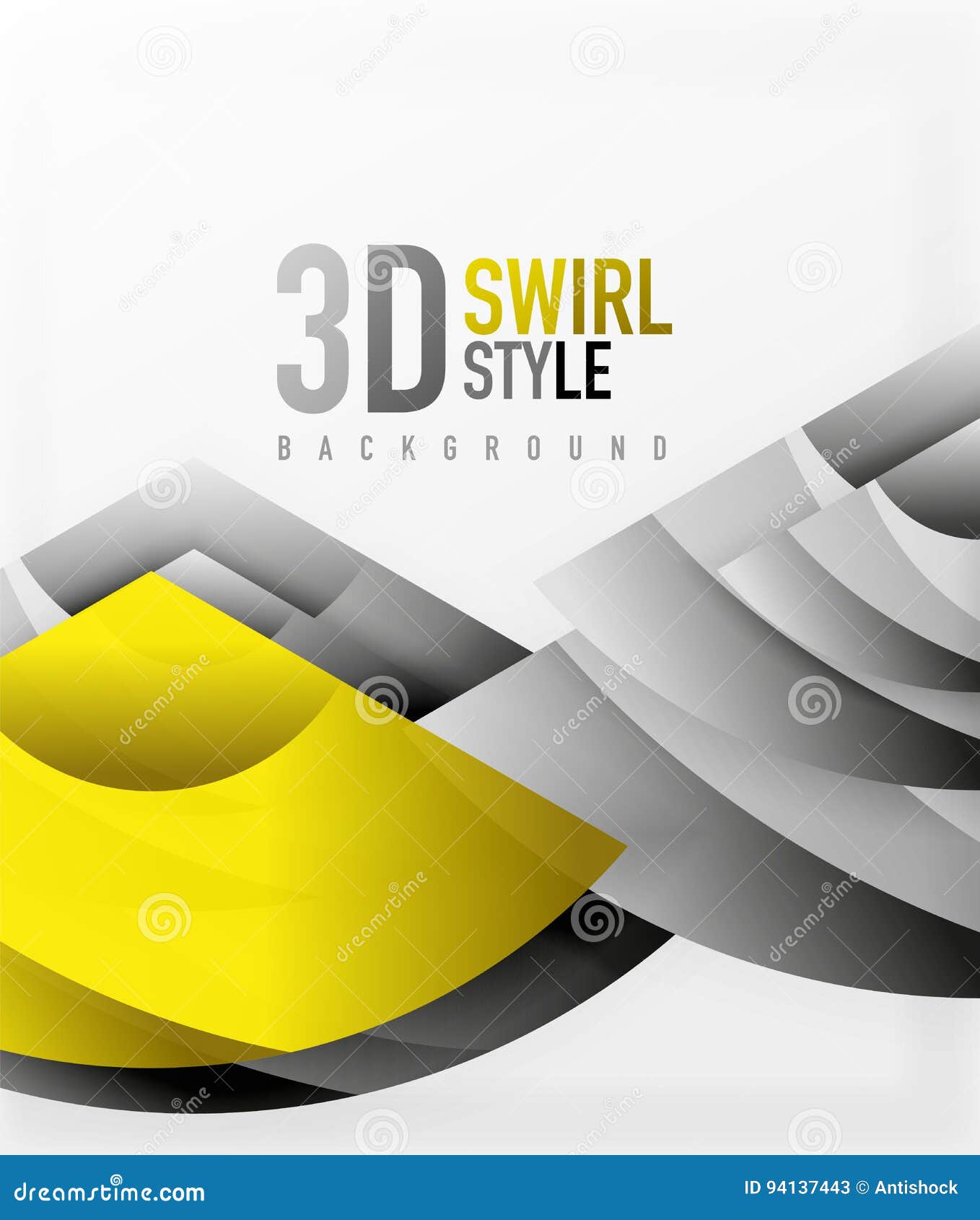 Swirl and Wave 3d Effect Objects, Abstract Template Vector Design Stock ...