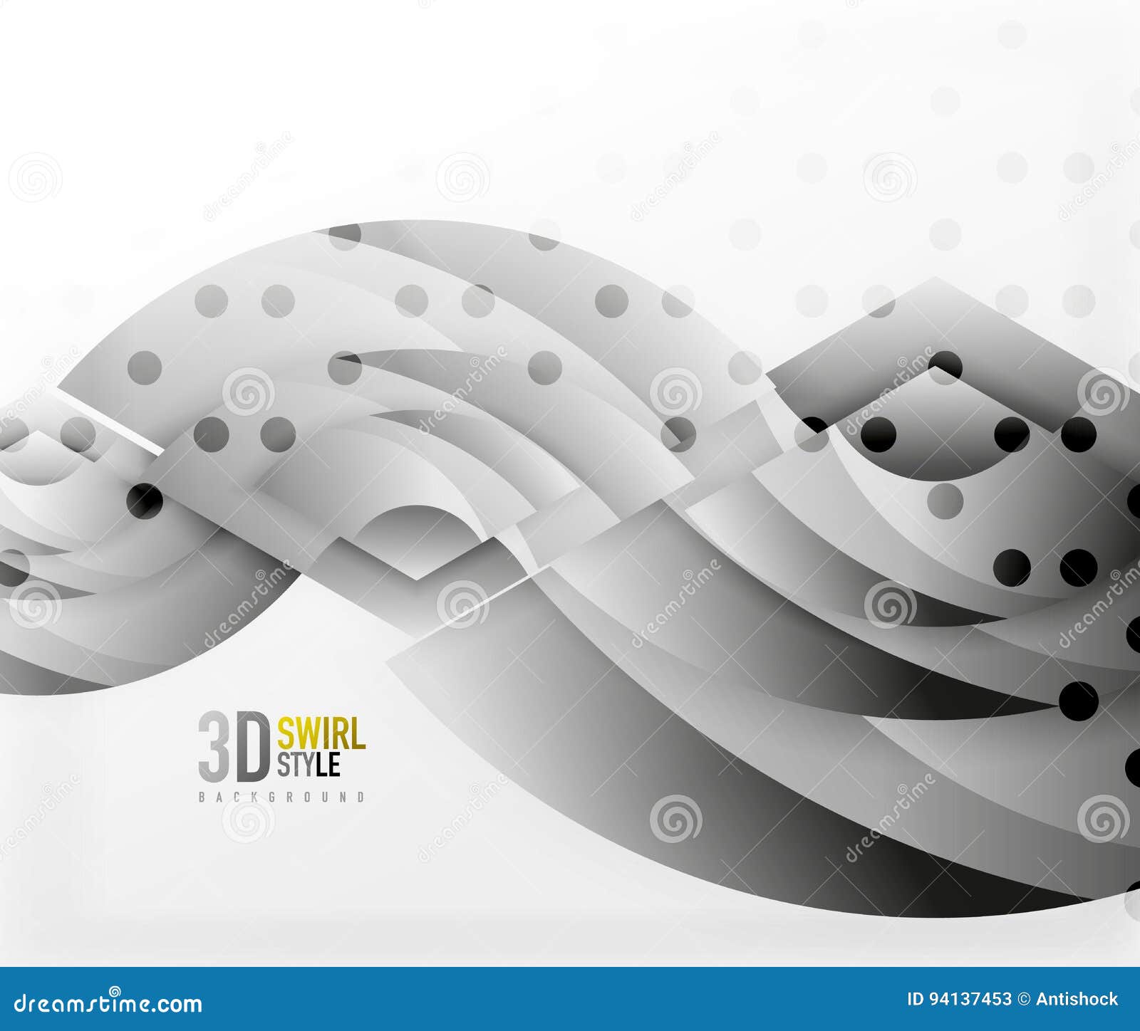 Swirl and Wave 3d Effect Objects, Abstract Template Vector Design Stock ...