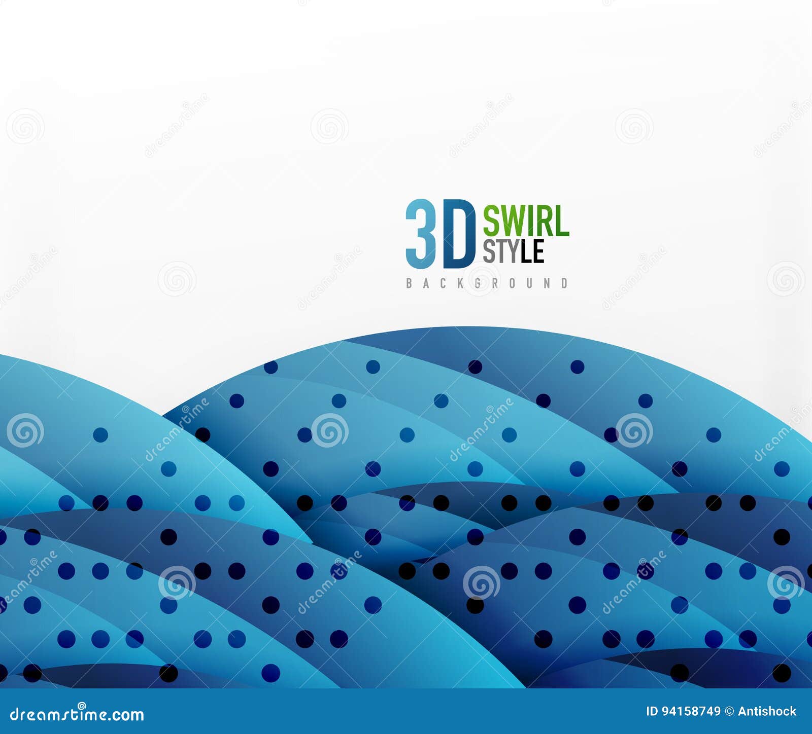 Swirl and Wave 3d Effect Objects, Abstract Template Vector Design Stock ...