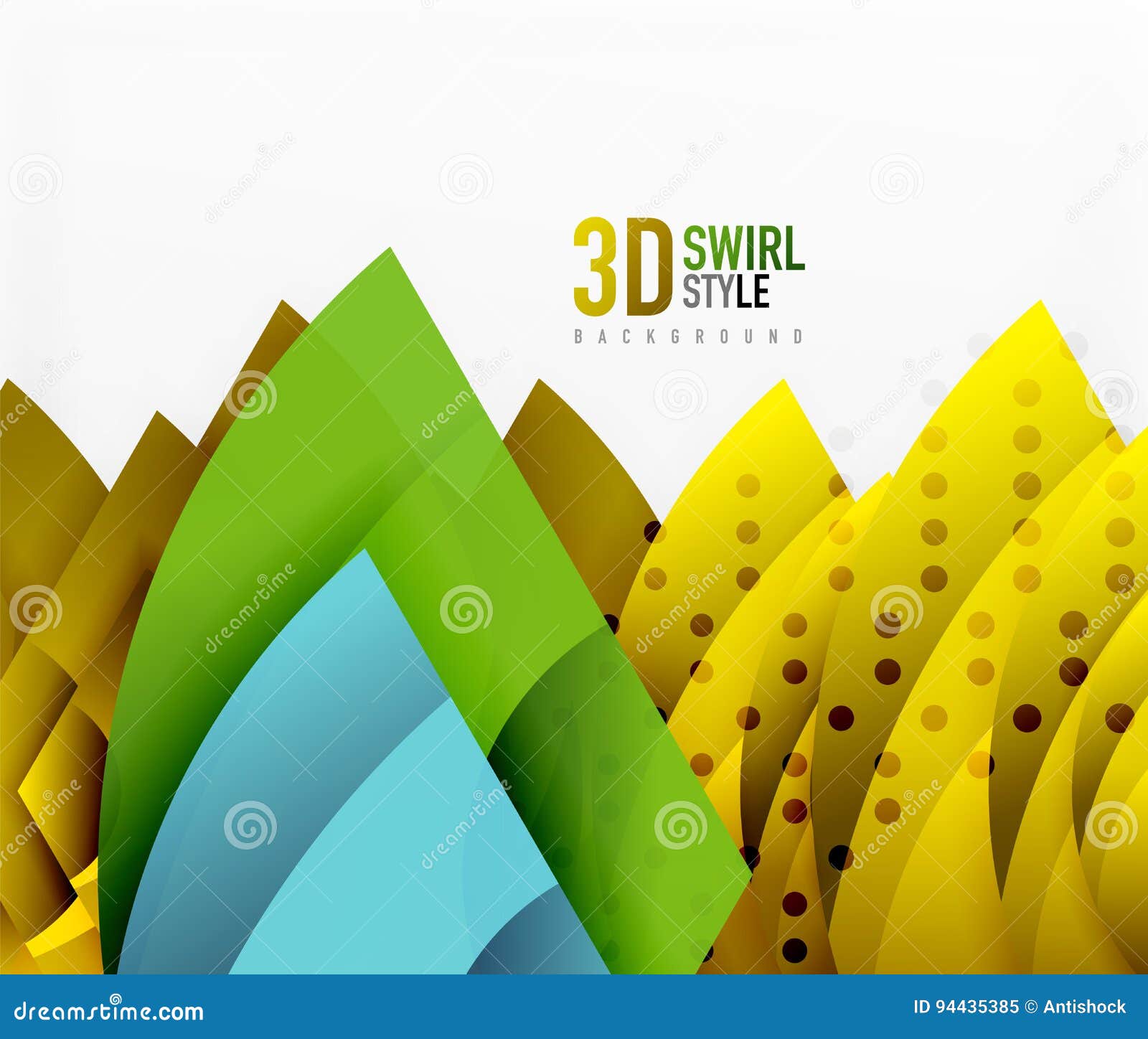 Swirl and Wave 3d Effect Objects, Abstract Template Vector Design Stock ...