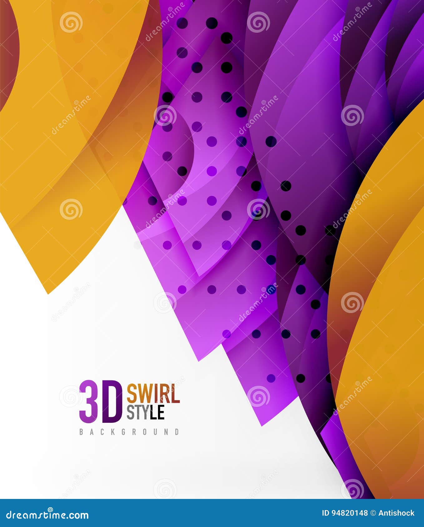 Swirl and Wave 3d Effect Objects, Abstract Template Vector Design Stock ...