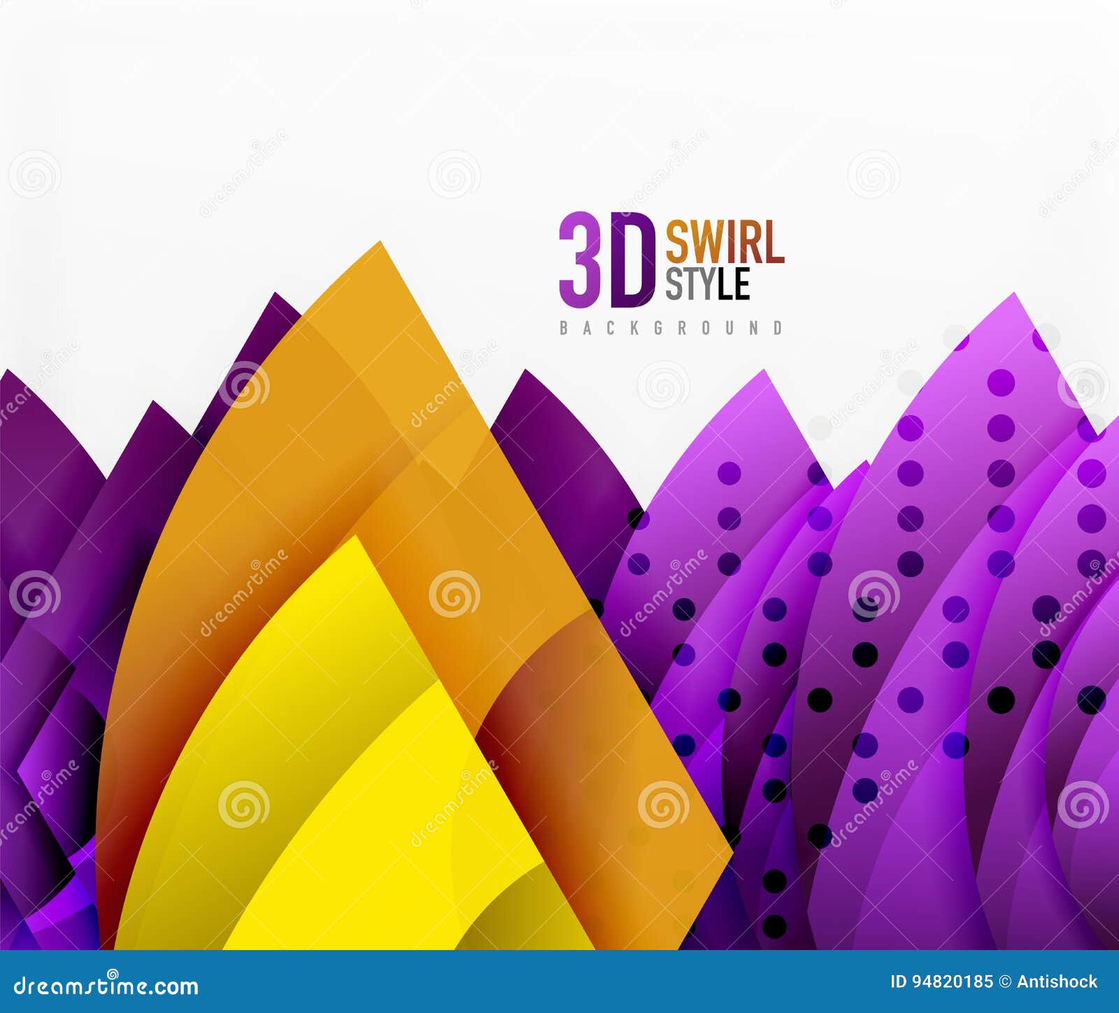 Swirl and Wave 3d Effect Objects, Abstract Template Vector Design Stock ...