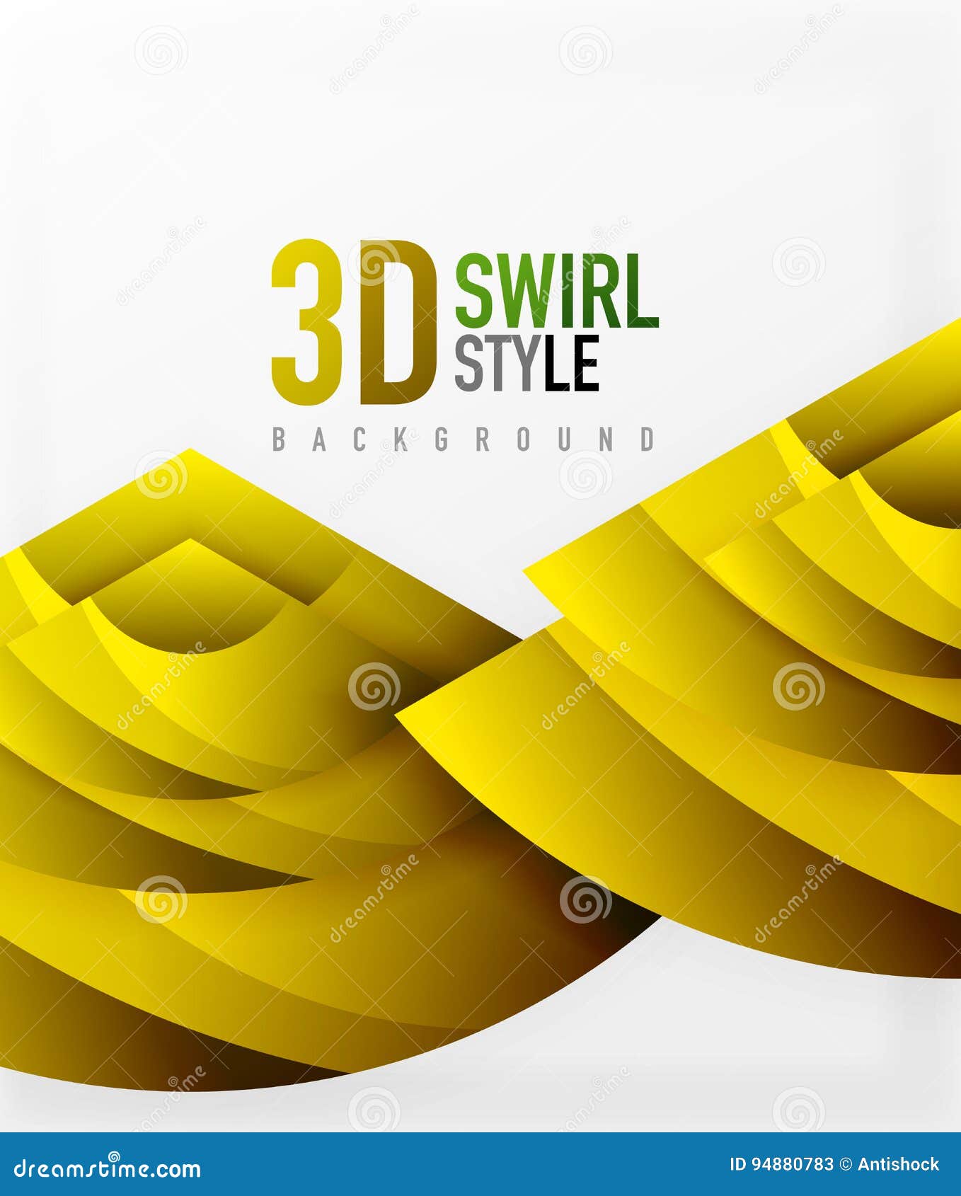 Swirl and Wave 3d Effect Objects, Abstract Template Vector Design Stock ...