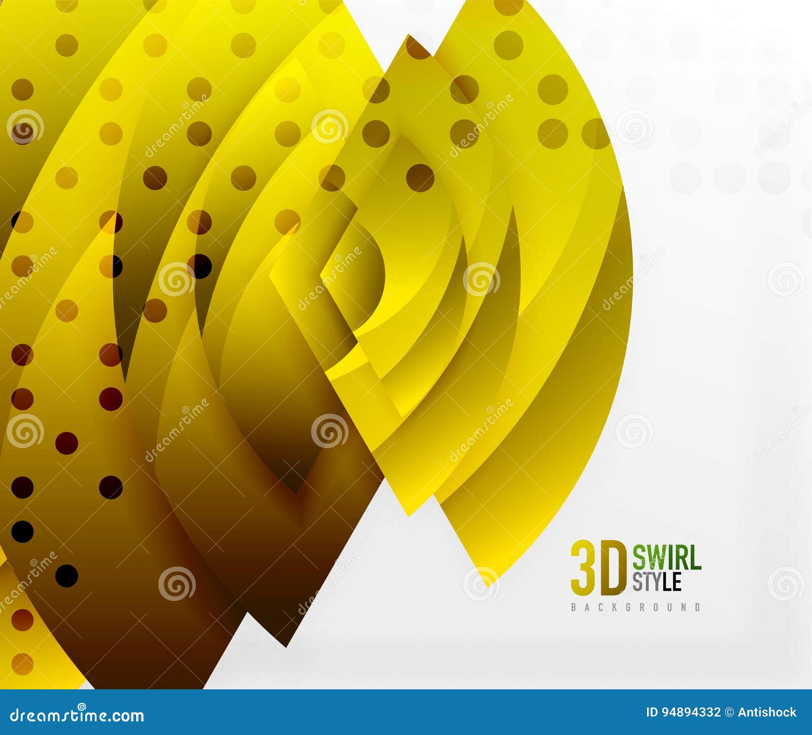 Swirl and Wave 3d Effect Objects, Abstract Template Vector Design Stock ...