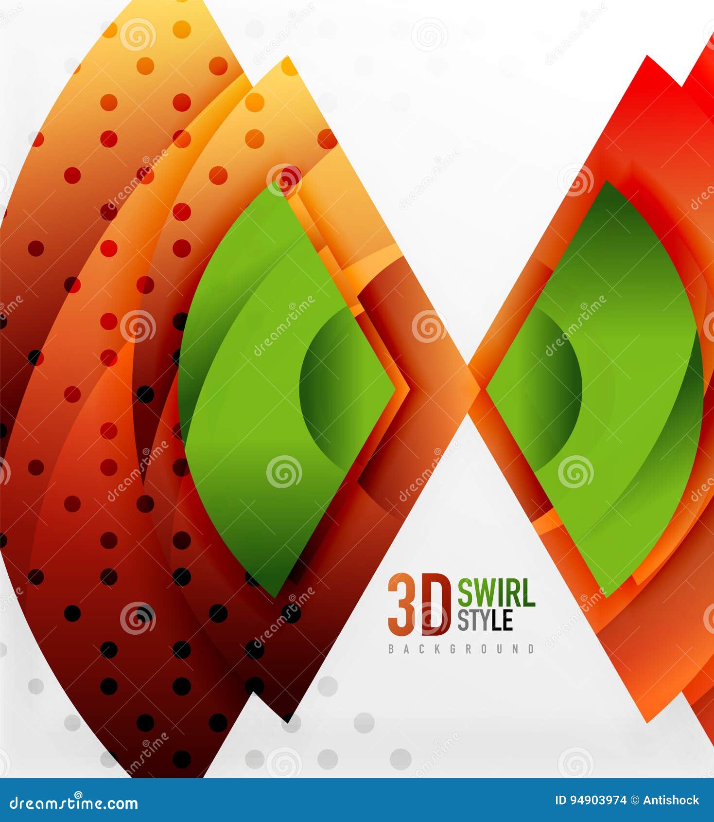 Swirl and Wave 3d Effect Objects, Abstract Template Vector Design Stock ...