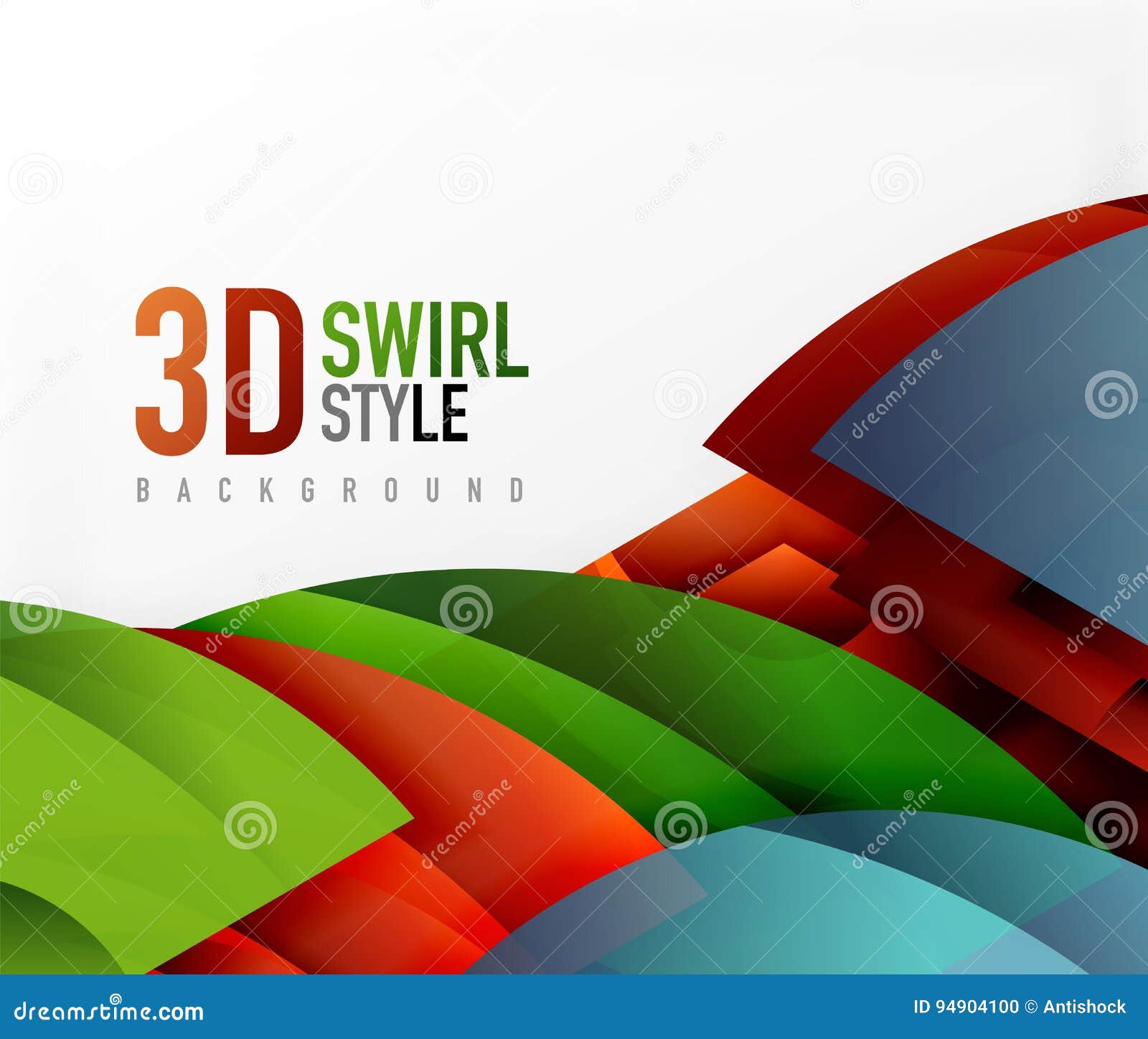 Swirl and Wave 3d Effect Objects, Abstract Template Vector Design Stock ...
