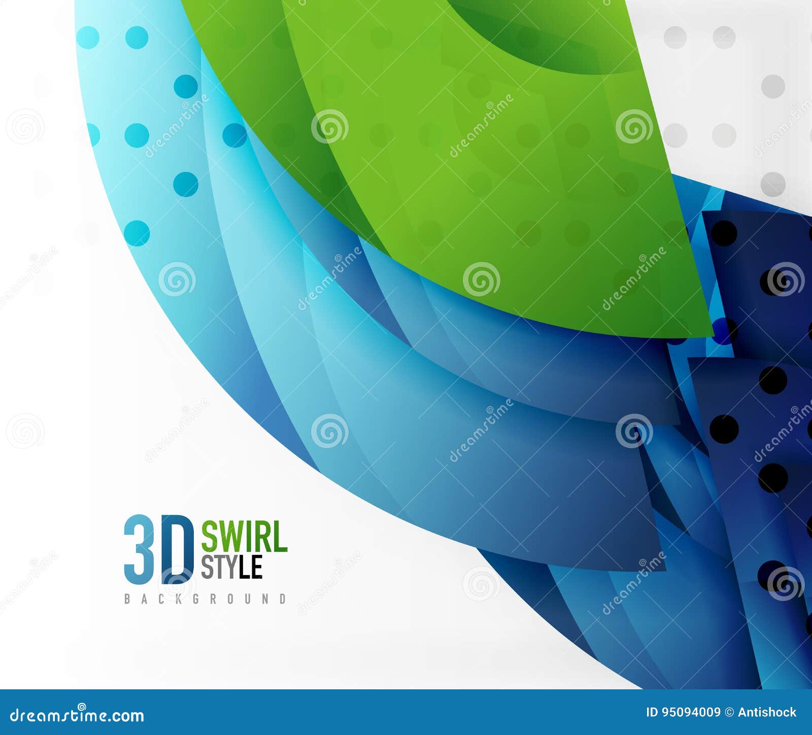 Swirl and Wave 3d Effect Objects, Abstract Template Vector Design Stock ...
