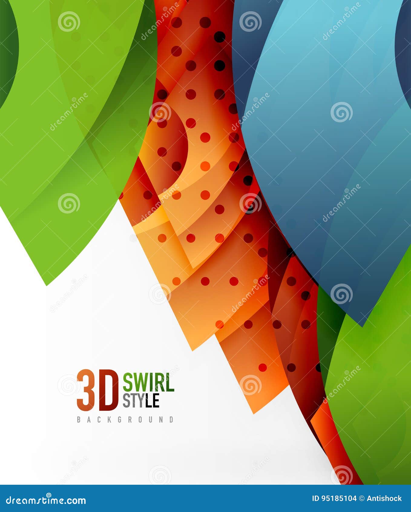 Swirl and Wave 3d Effect Objects, Abstract Template Vector Design Stock ...