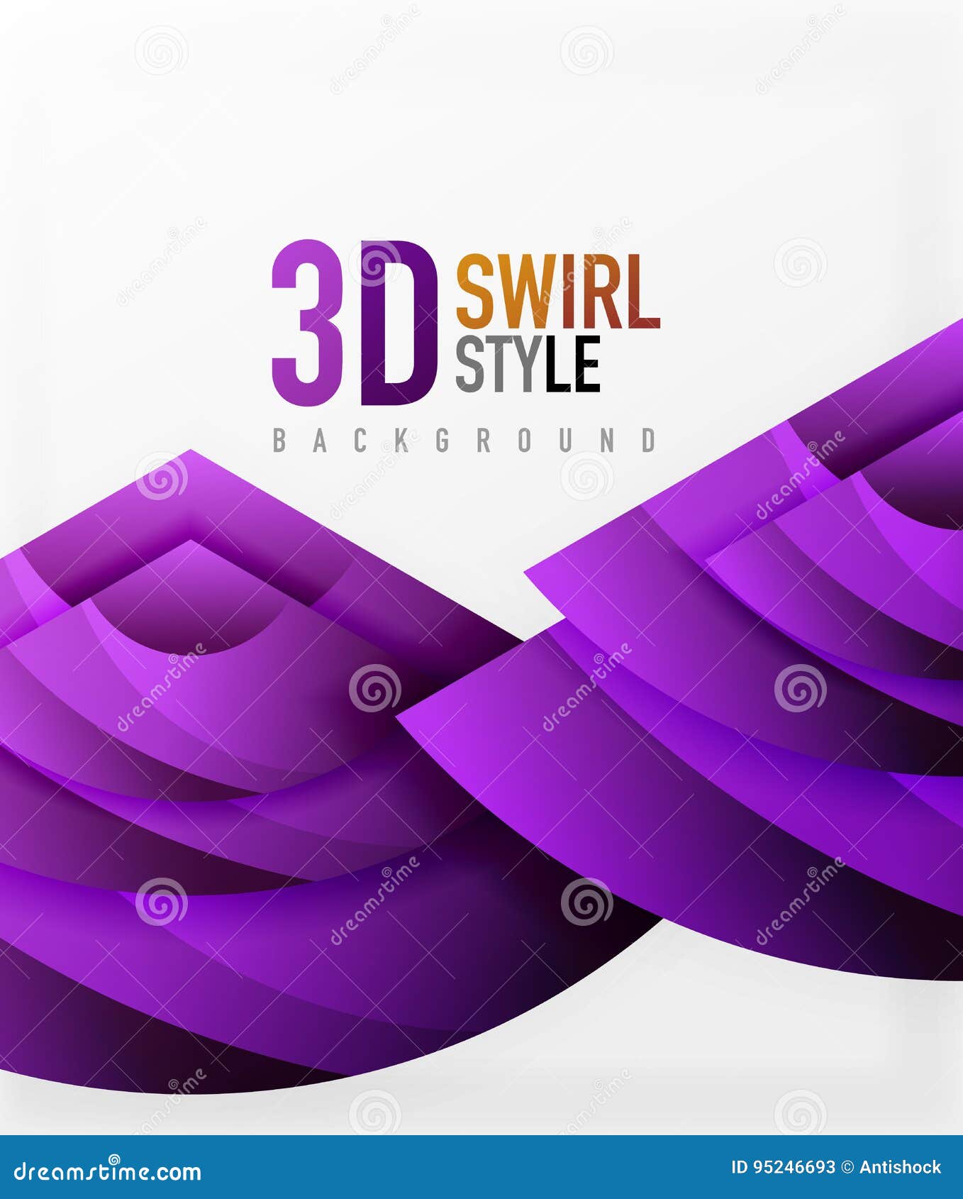 Swirl and Wave 3d Effect Objects, Abstract Template Vector Design Stock ...