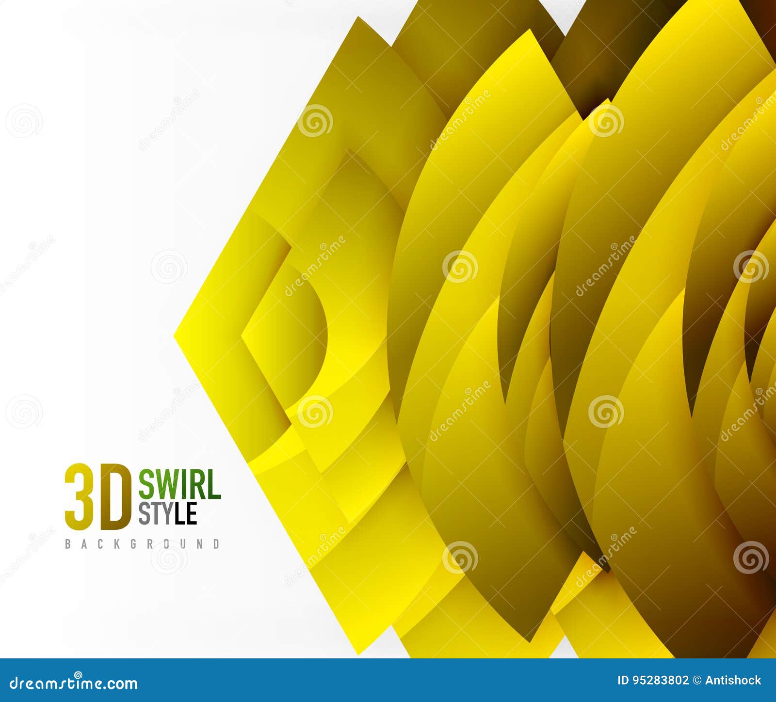 Swirl and Wave 3d Effect Objects, Abstract Template Vector Design Stock ...