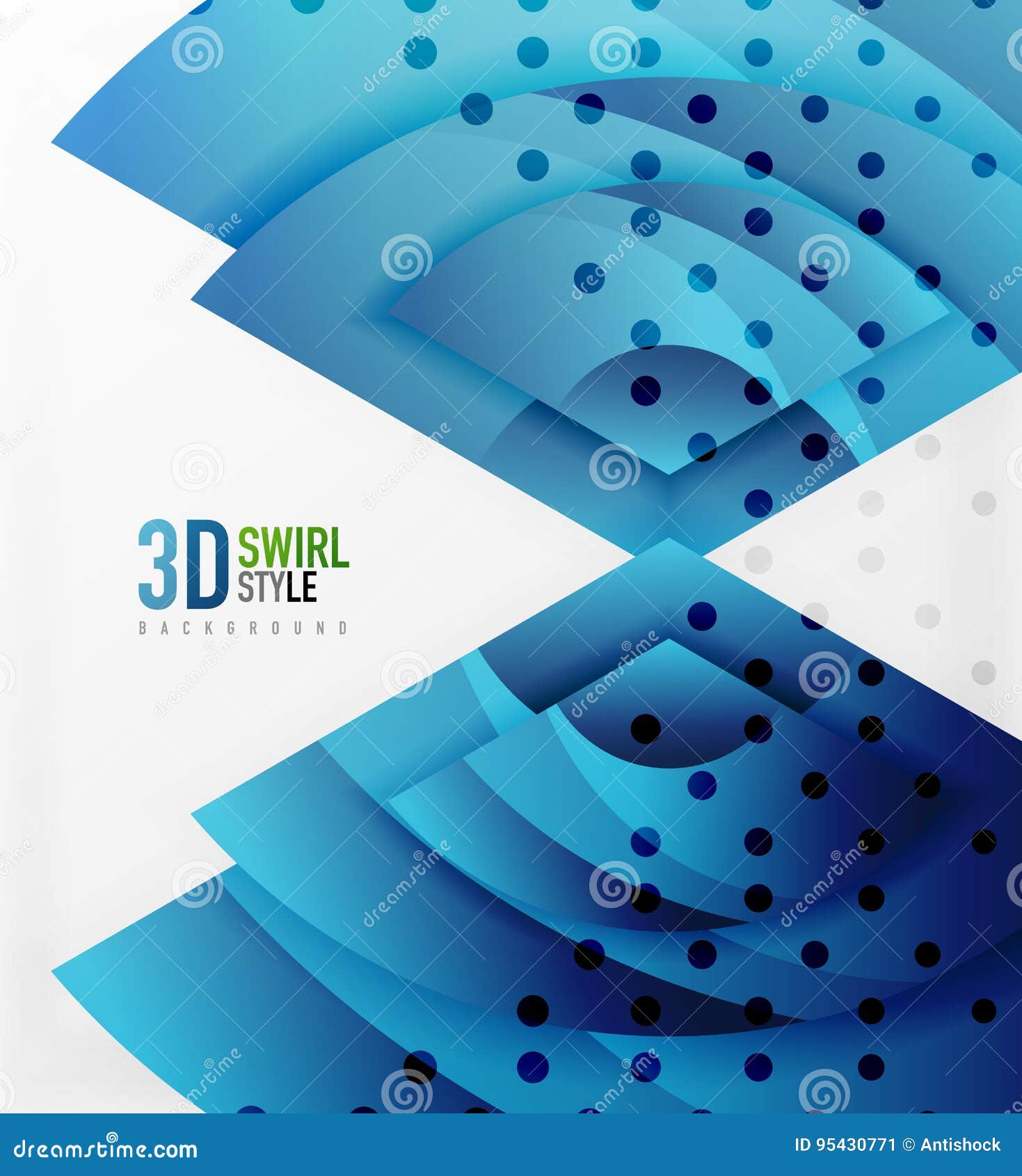 Swirl and Wave 3d Effect Objects, Abstract Template Vector Design Stock ...