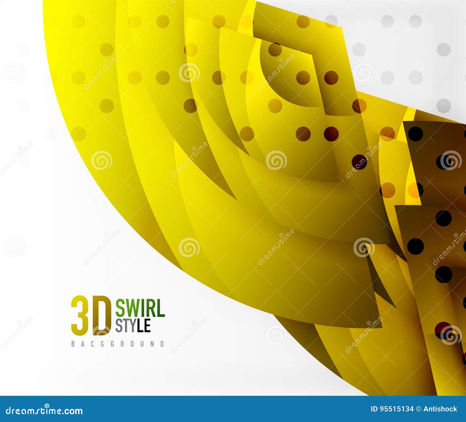 Swirl and Wave 3d Effect Objects, Abstract Template Vector Design Stock ...