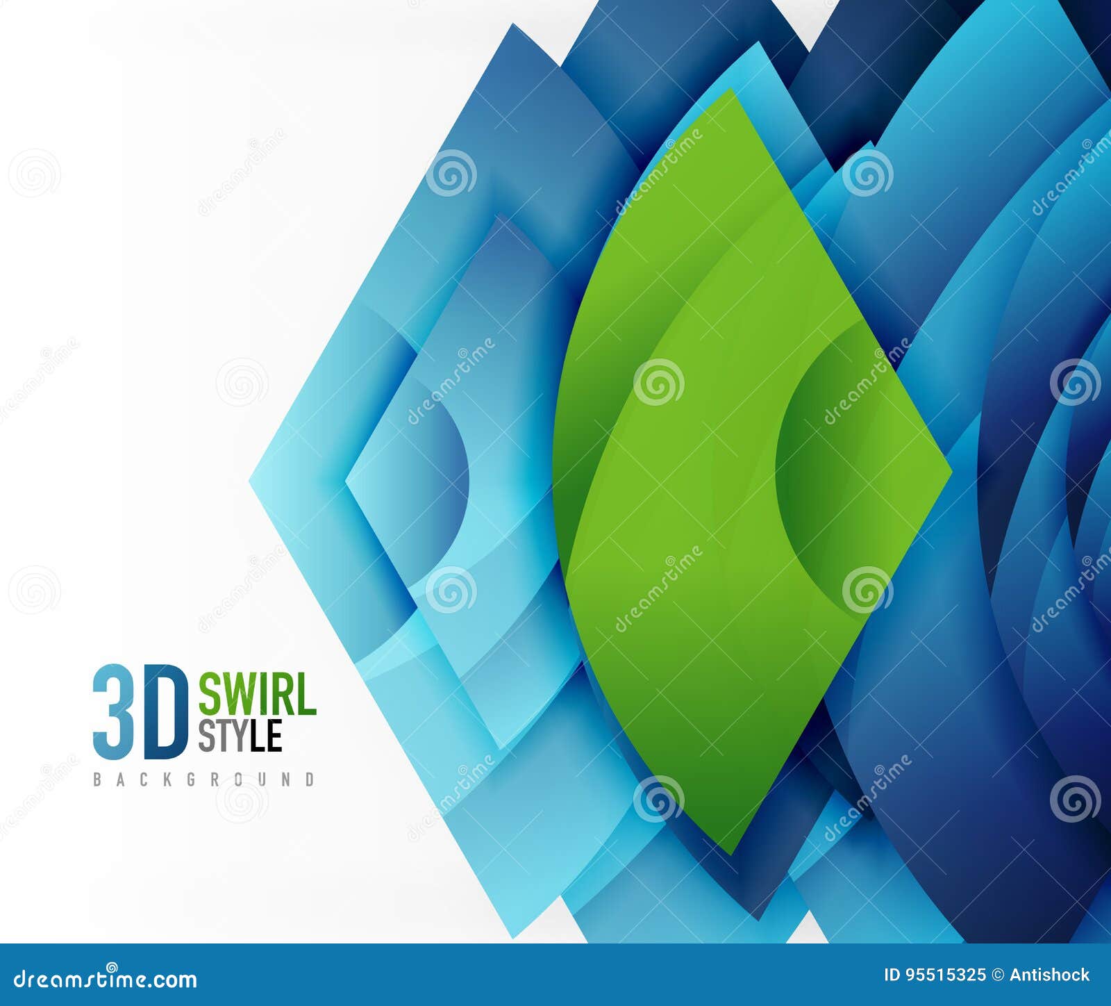Swirl and Wave 3d Effect Objects, Abstract Template Vector Design Stock ...