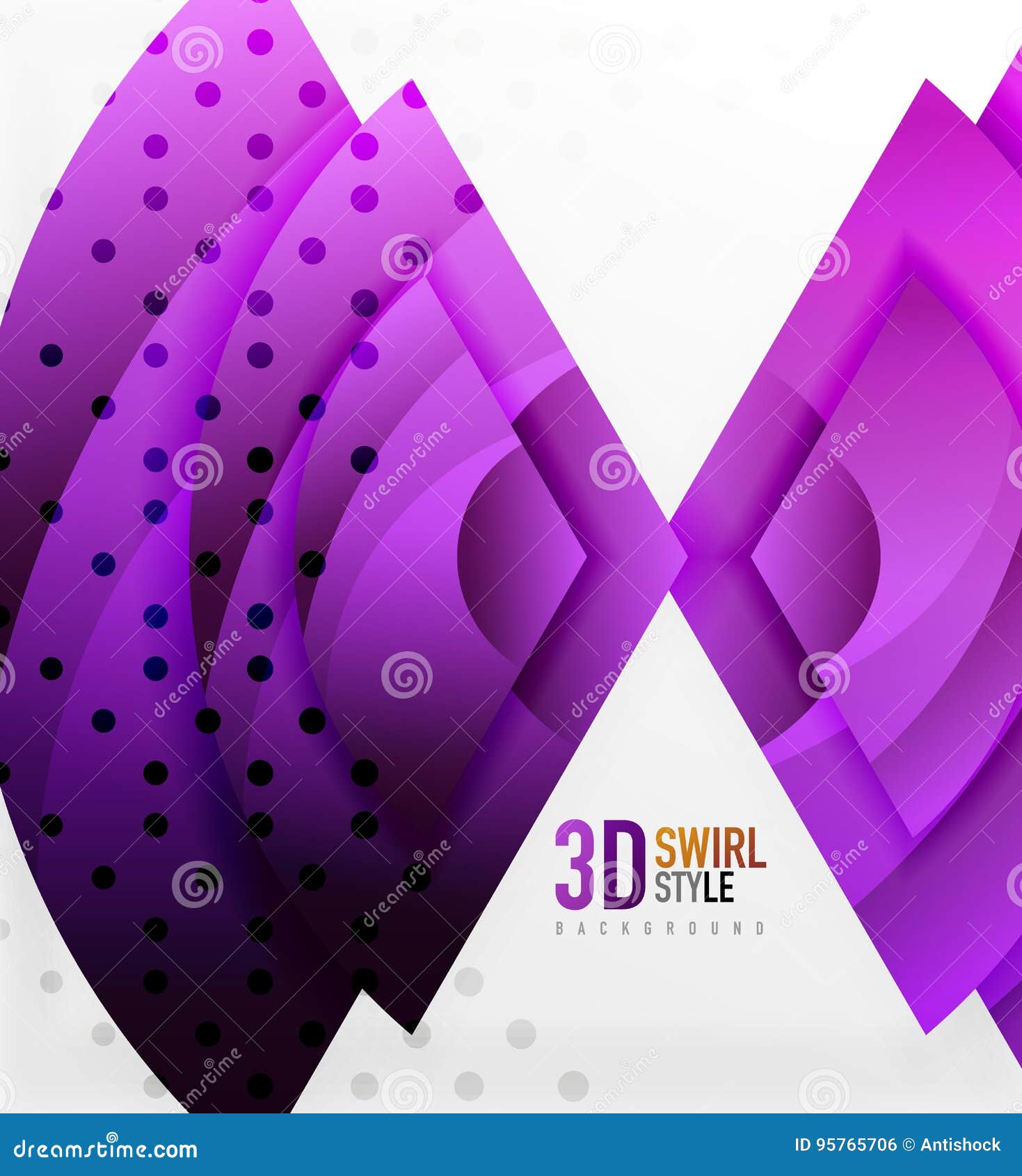 Swirl and Wave 3d Effect Objects, Abstract Template Vector Design Stock ...