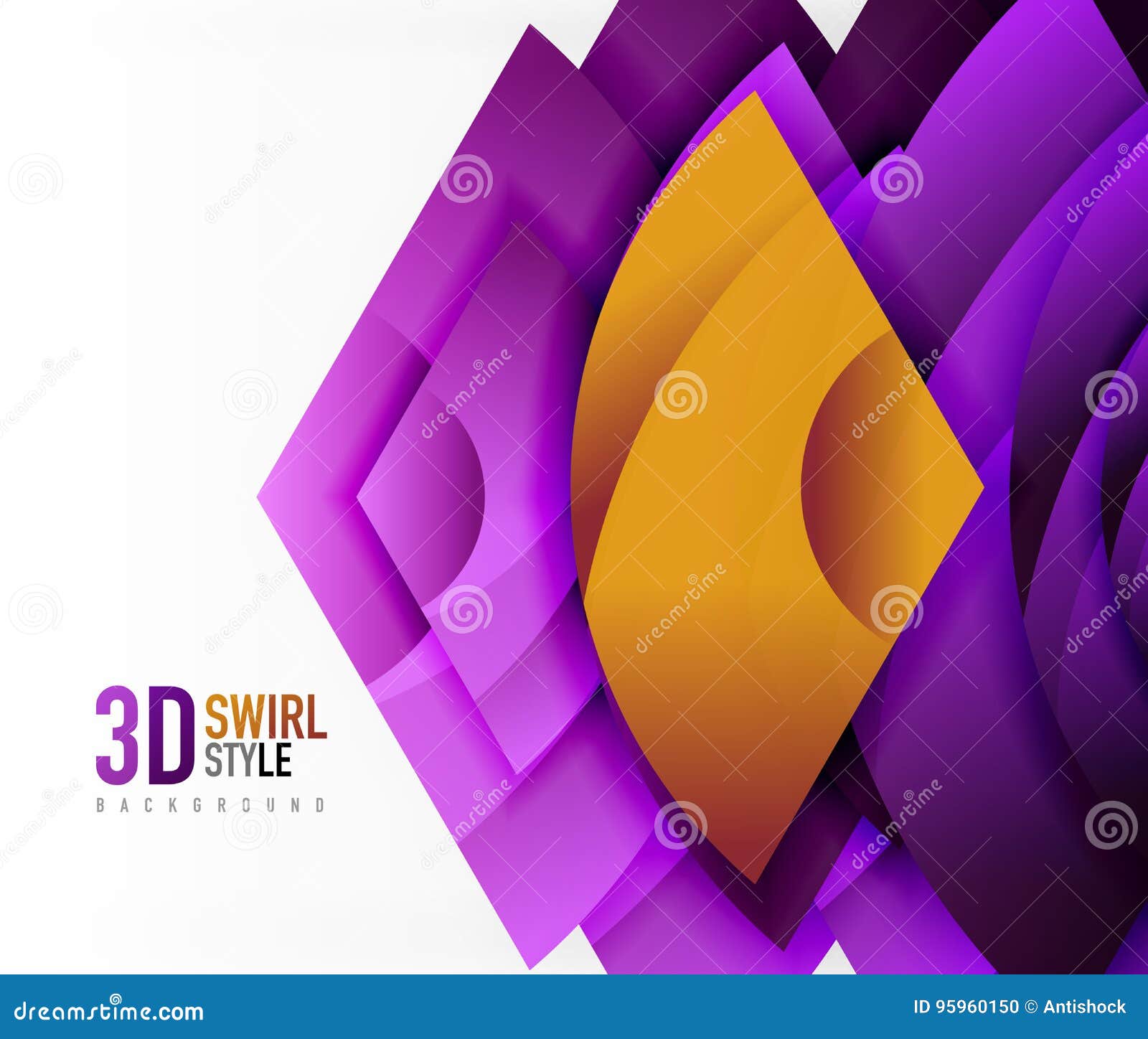 Swirl and Wave 3d Effect Objects, Abstract Template Vector Design Stock ...