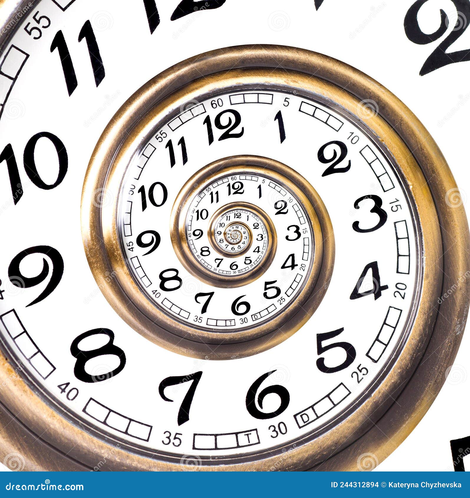 Swirled Clock Face Abstract Background Stock Photo - Image of infinity ...