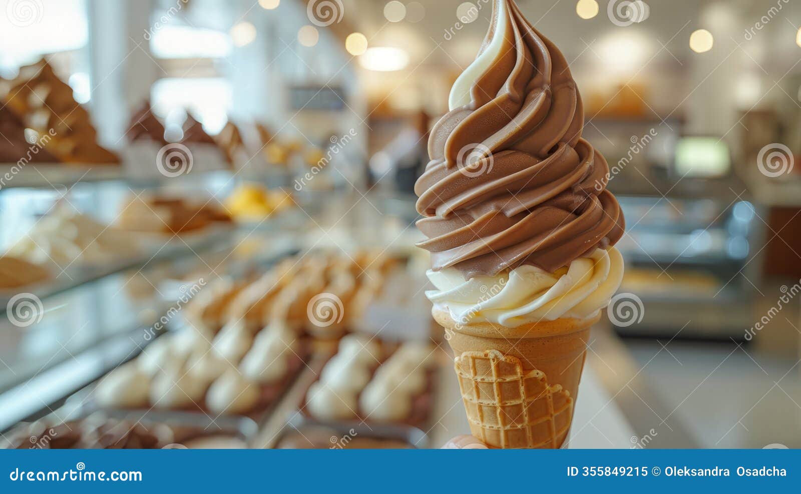 A Swirled Soft Serve Ice Cream Cone. Stock Image - Image of tasty, temptation: 355849215
