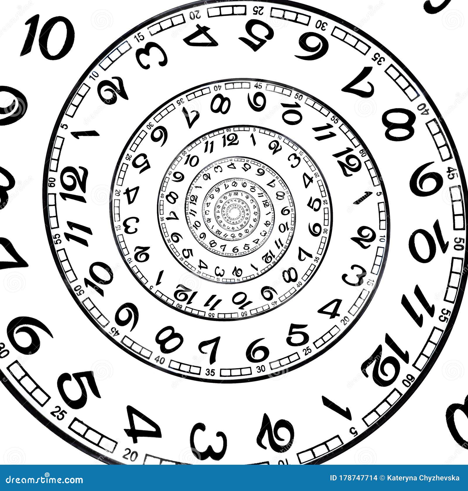 Swirled Watch Face. Infinite Time Concept. Droste Effect Stock Photo ...