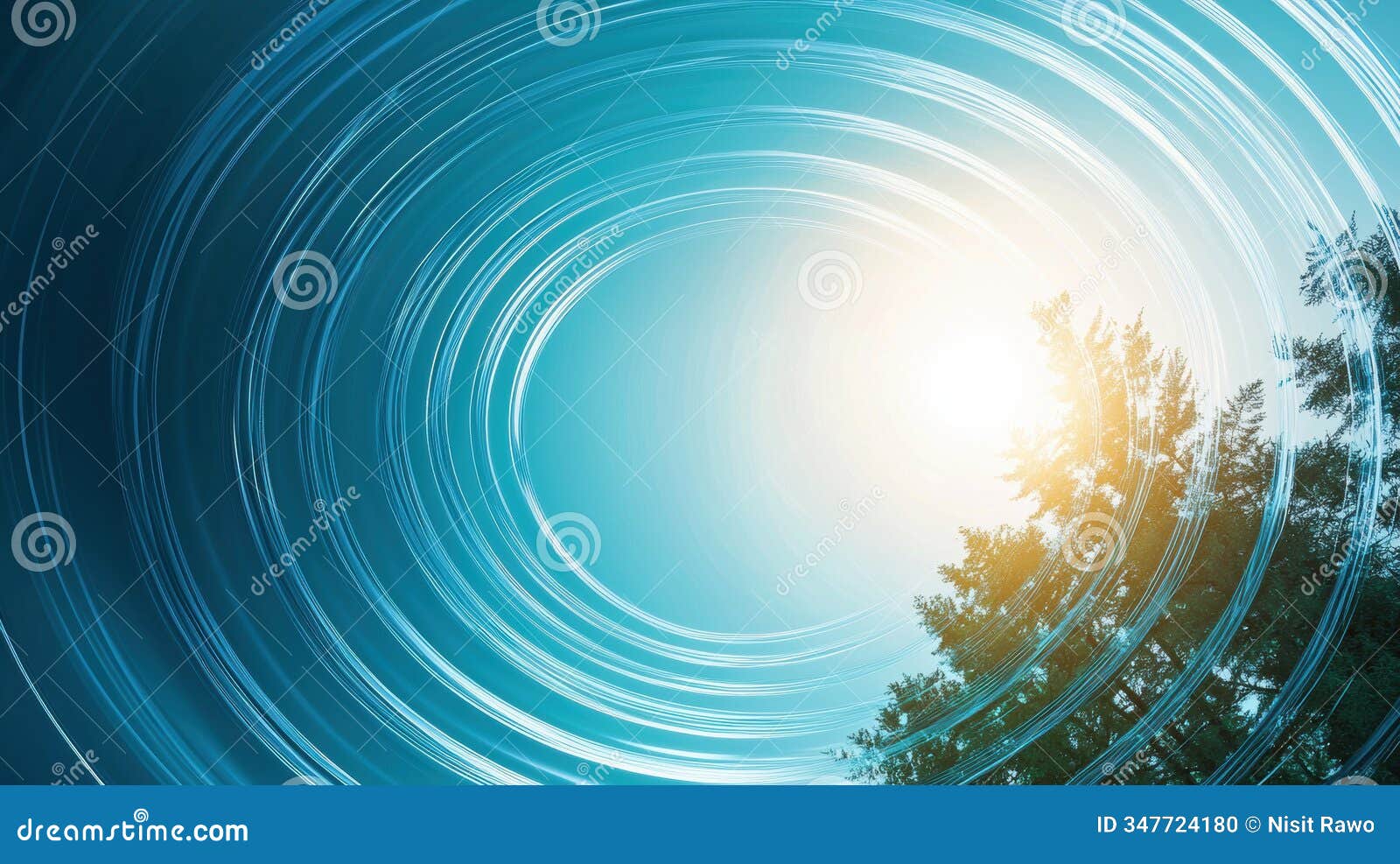 Swirling Air Currents in a Bright Sky Surrounded by Trees and Natural ...