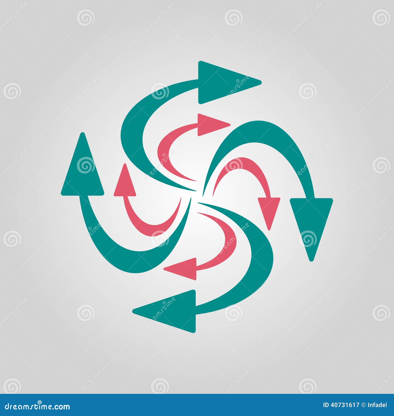 Swirling arrows icon stock vector. Illustration of isolated - 40731617