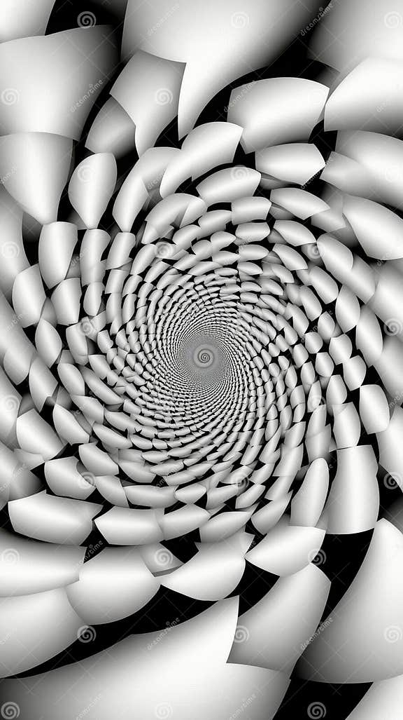Swirling Black and White Spiral Design Featuring Intricate Patterns and ...