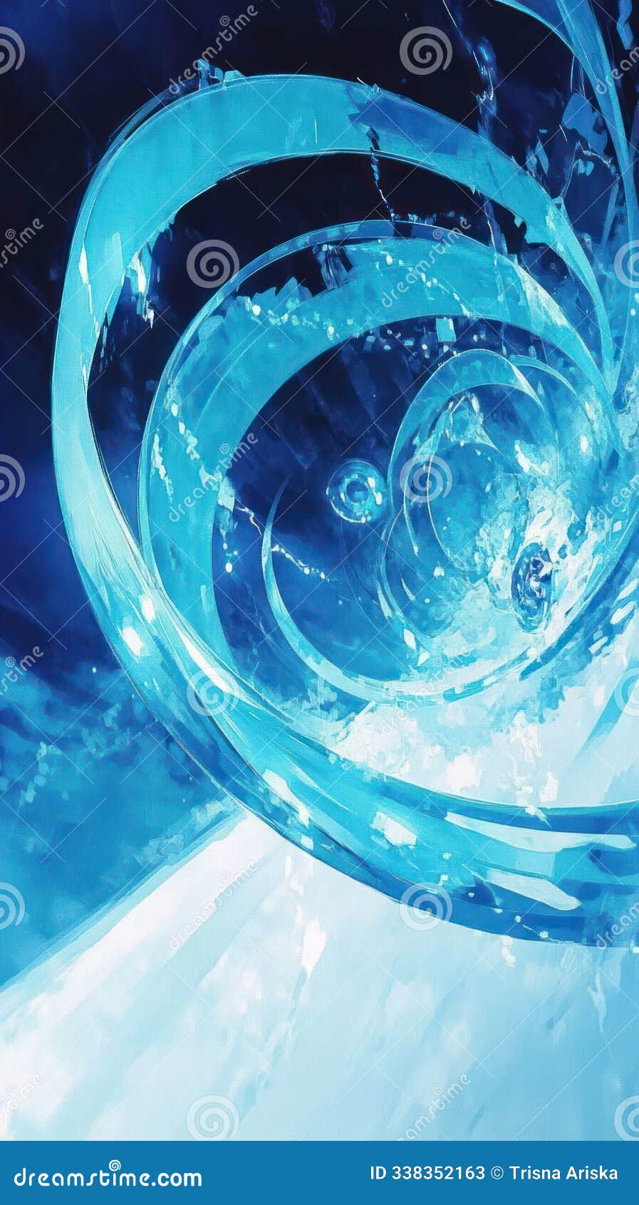 A Swirling Blue Abstract Design Resembling Water Movement and Fluid ...