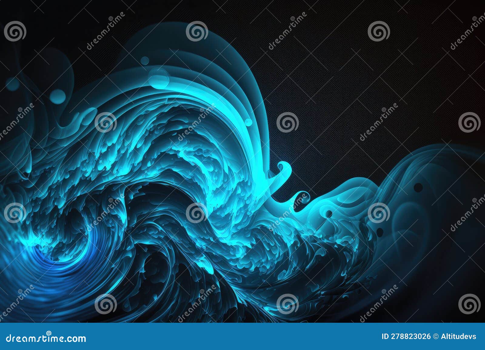 Swirling Blue Abstract Liquid Wave Background with Light Reflections ...