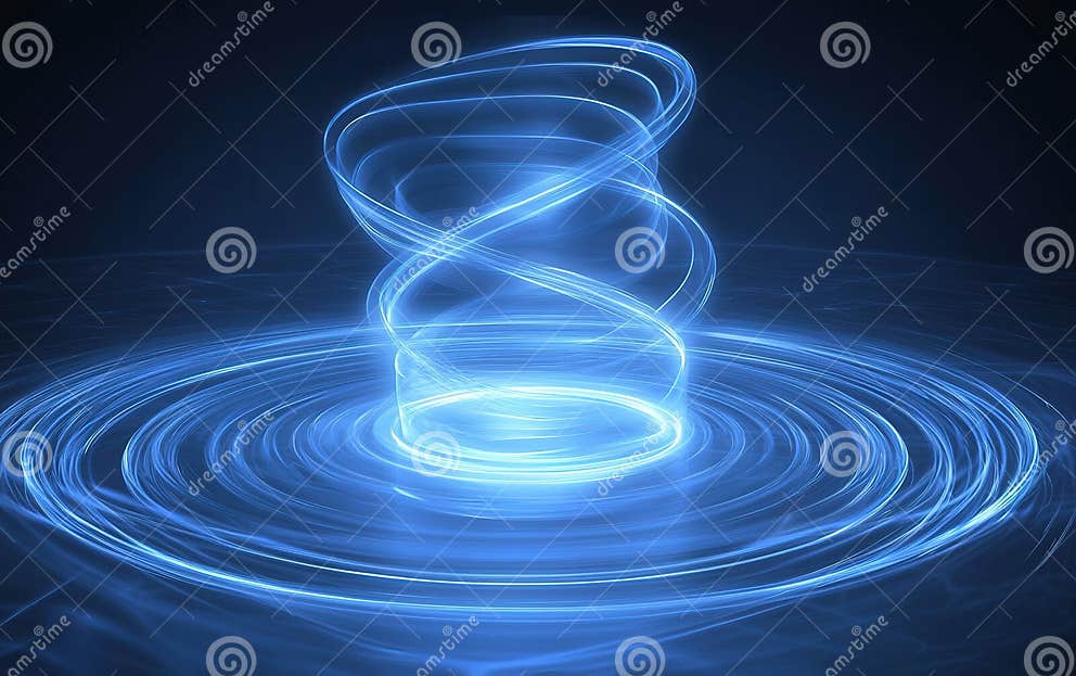 A Swirling Blue Light Vortex Creates Mesmerizing Patterns Above a ...