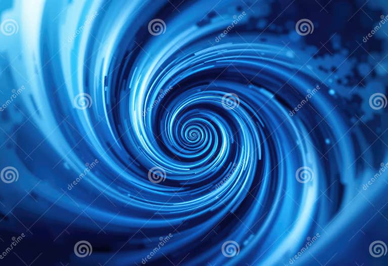 Swirling Blue Vortex Creating a Mesmerizing Visual Effect in a Digital ...