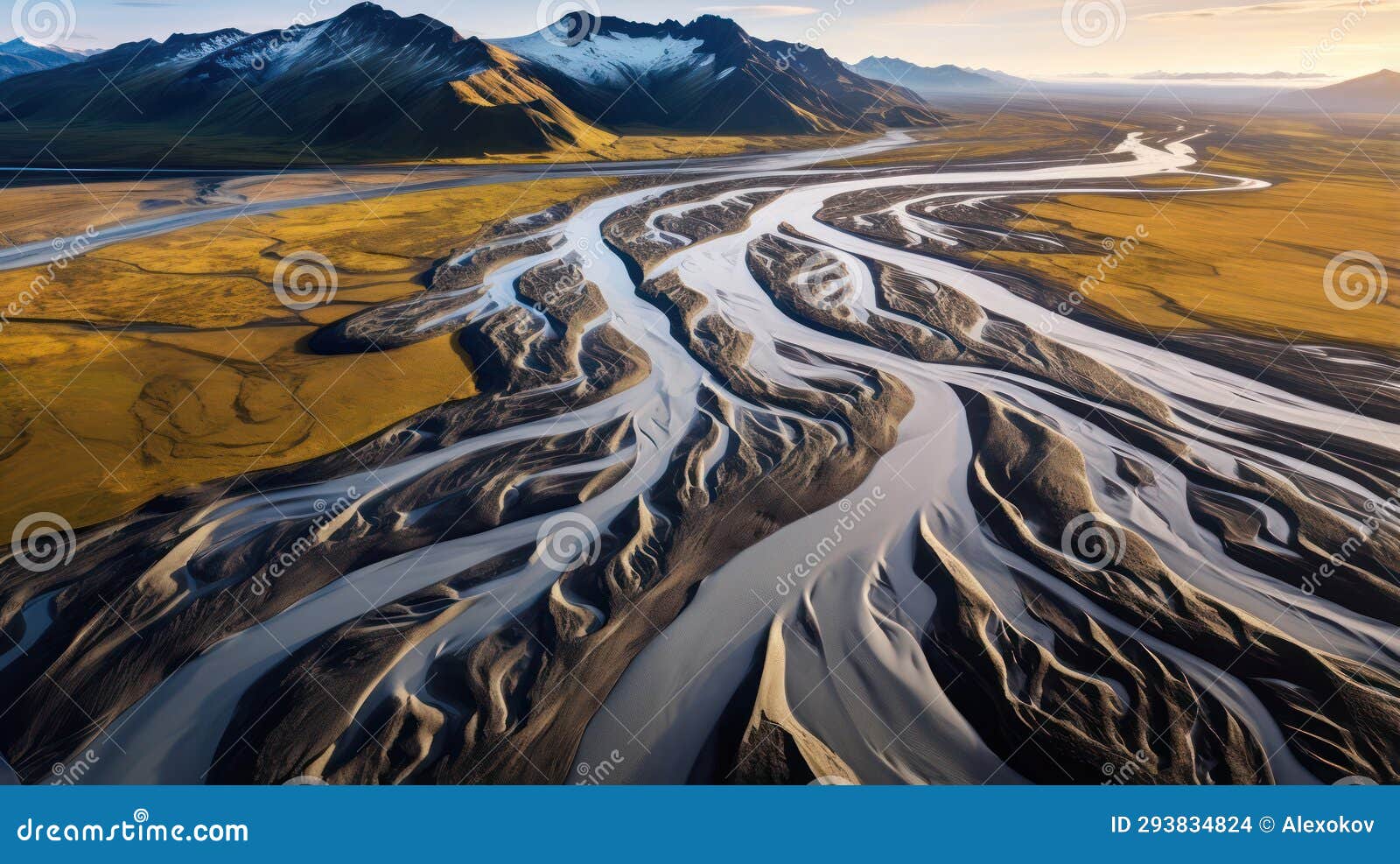 Swirling Braided Rivers in Iceland AI Generated Stock Photo - Image of ...