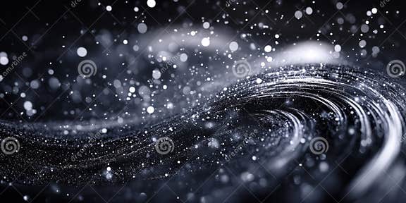 Swirling Chrome Effect Particles Create Dynamic Abstract Art with ...