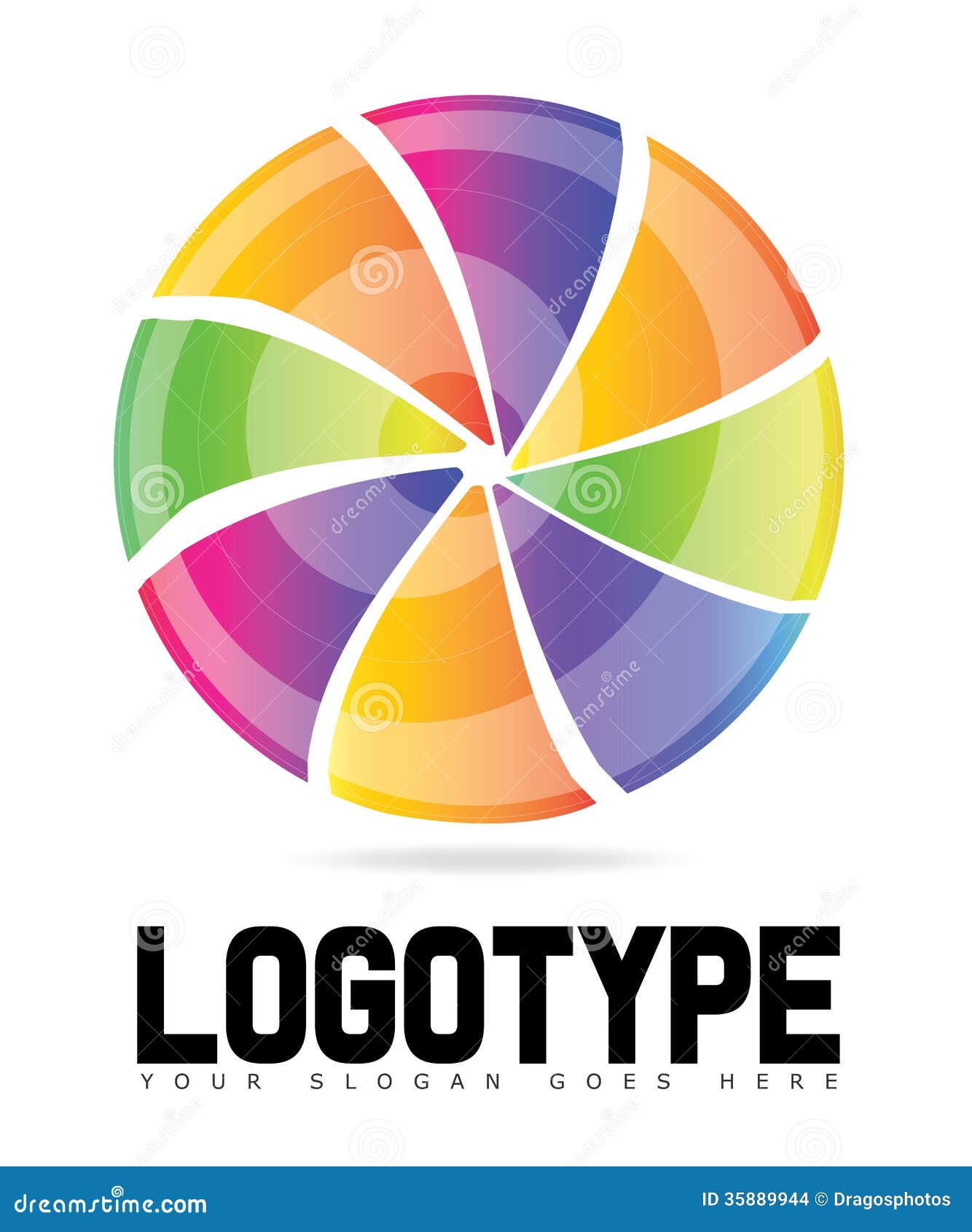 Sliced circle logo stock vector. Illustration of silhouette - 35889944