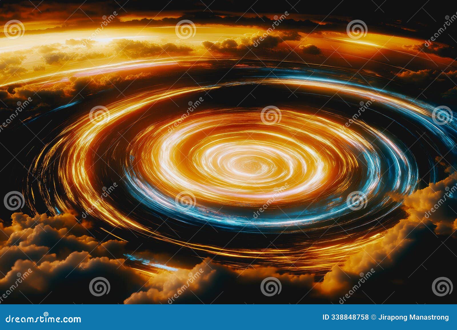 Swirling Cloud Vortex Illuminated by Soft Sunlight, Hyper-detailed ...