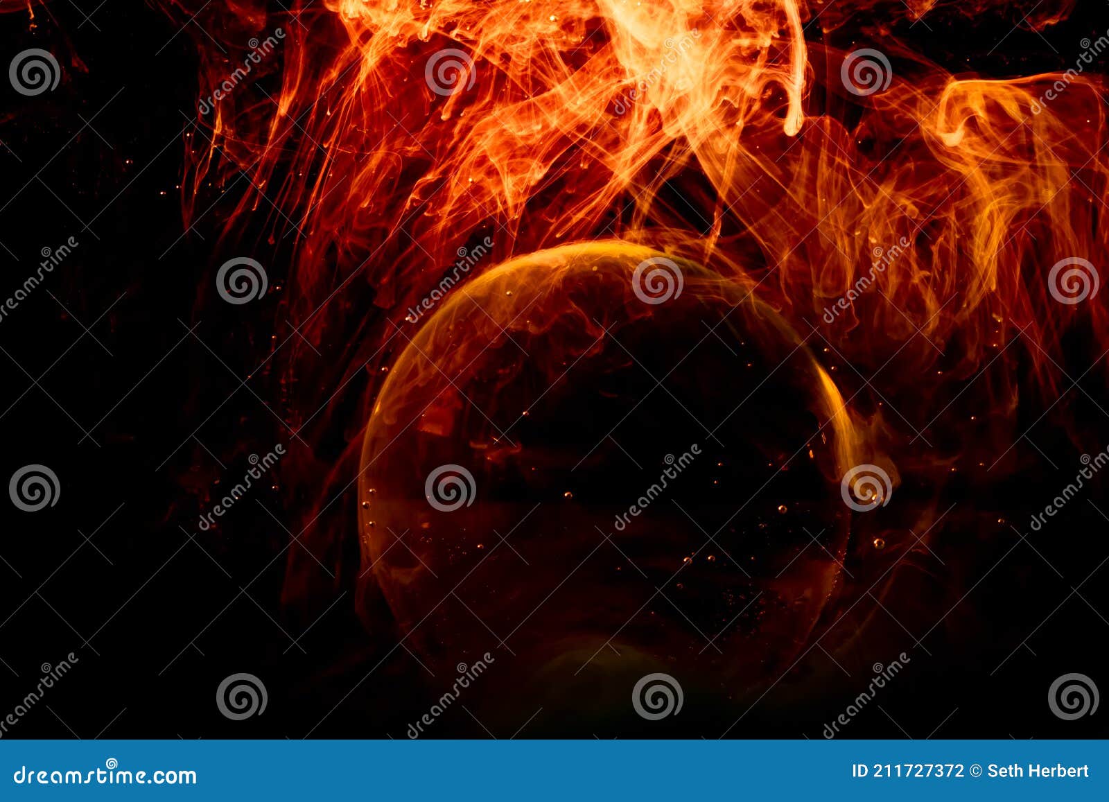 Glowing Fire Crystal Ball stock photo. Image of cloud - 211727372